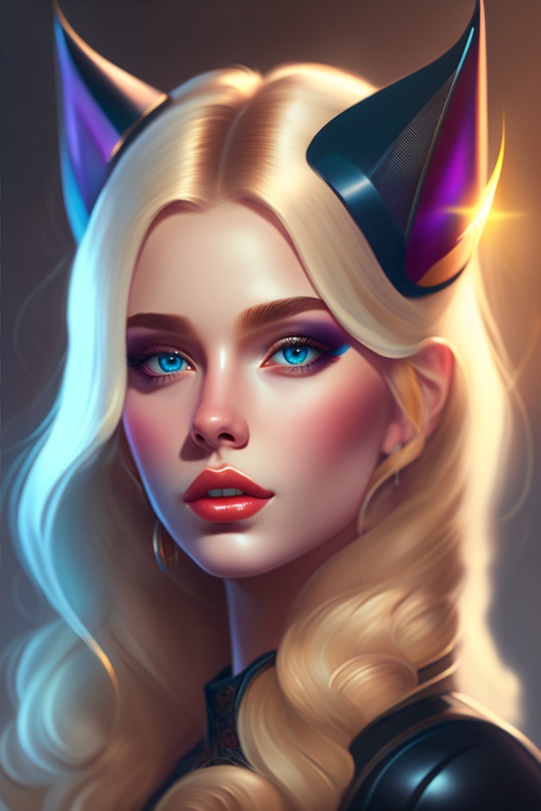 Lexica - Pretty lycan girl, big eyes, plump lips, surrealism, blonde ...