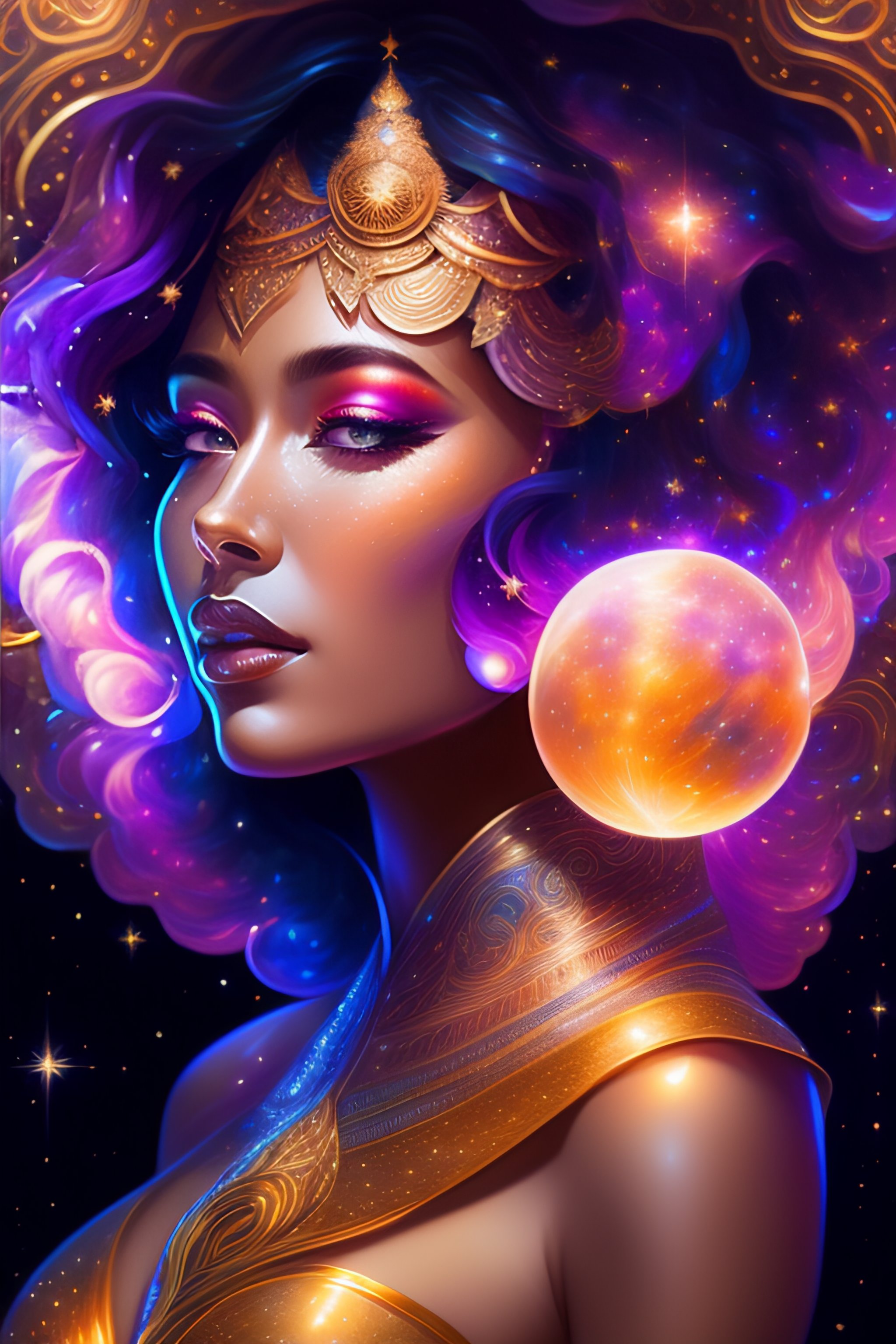 Lexica - Cosmic goddess, suit made out of stars and galaxies and cosmic ...