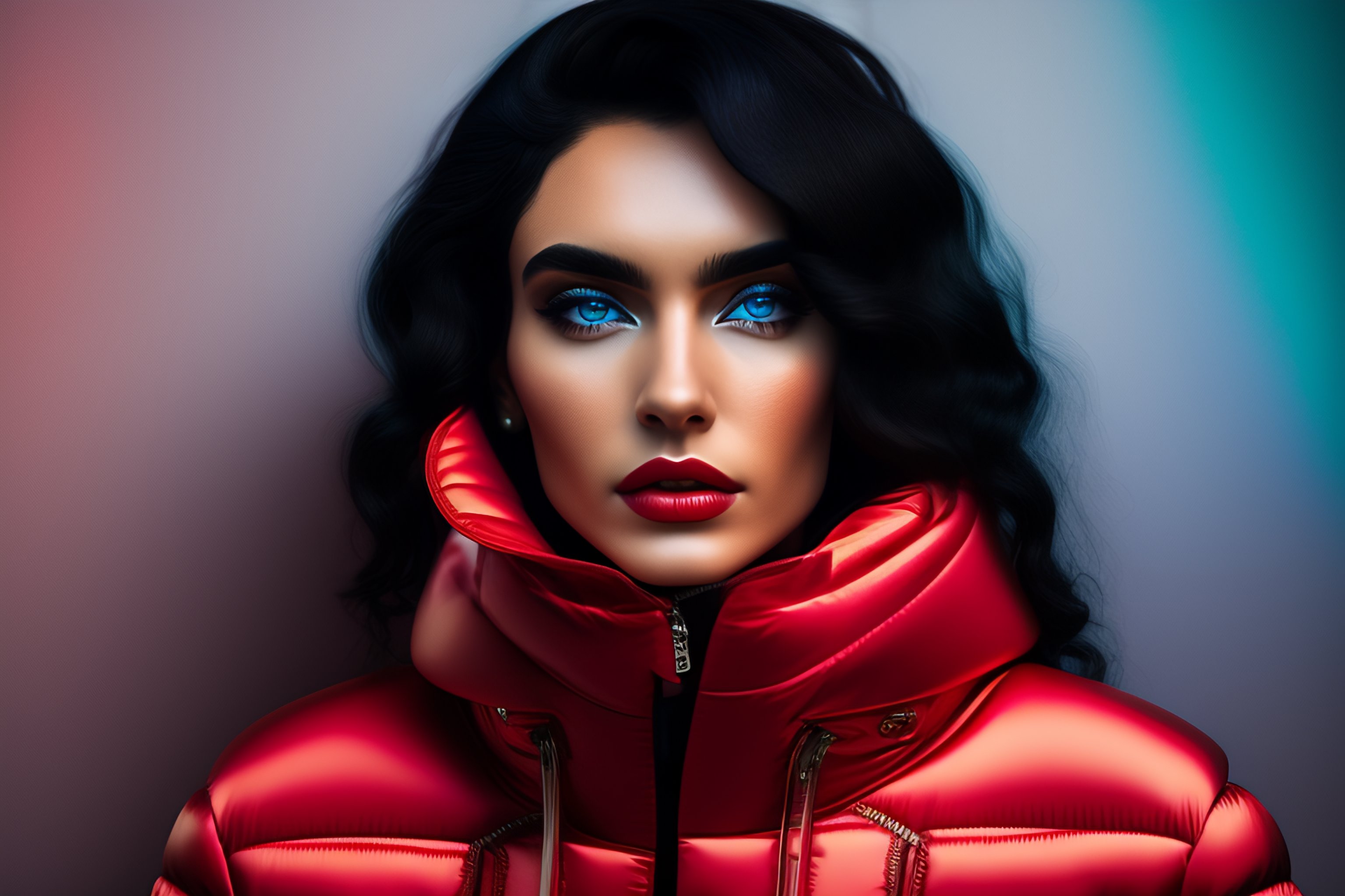 Lexica - A portrait of a toxic girl, black hair, blue eyes, fine - art ...