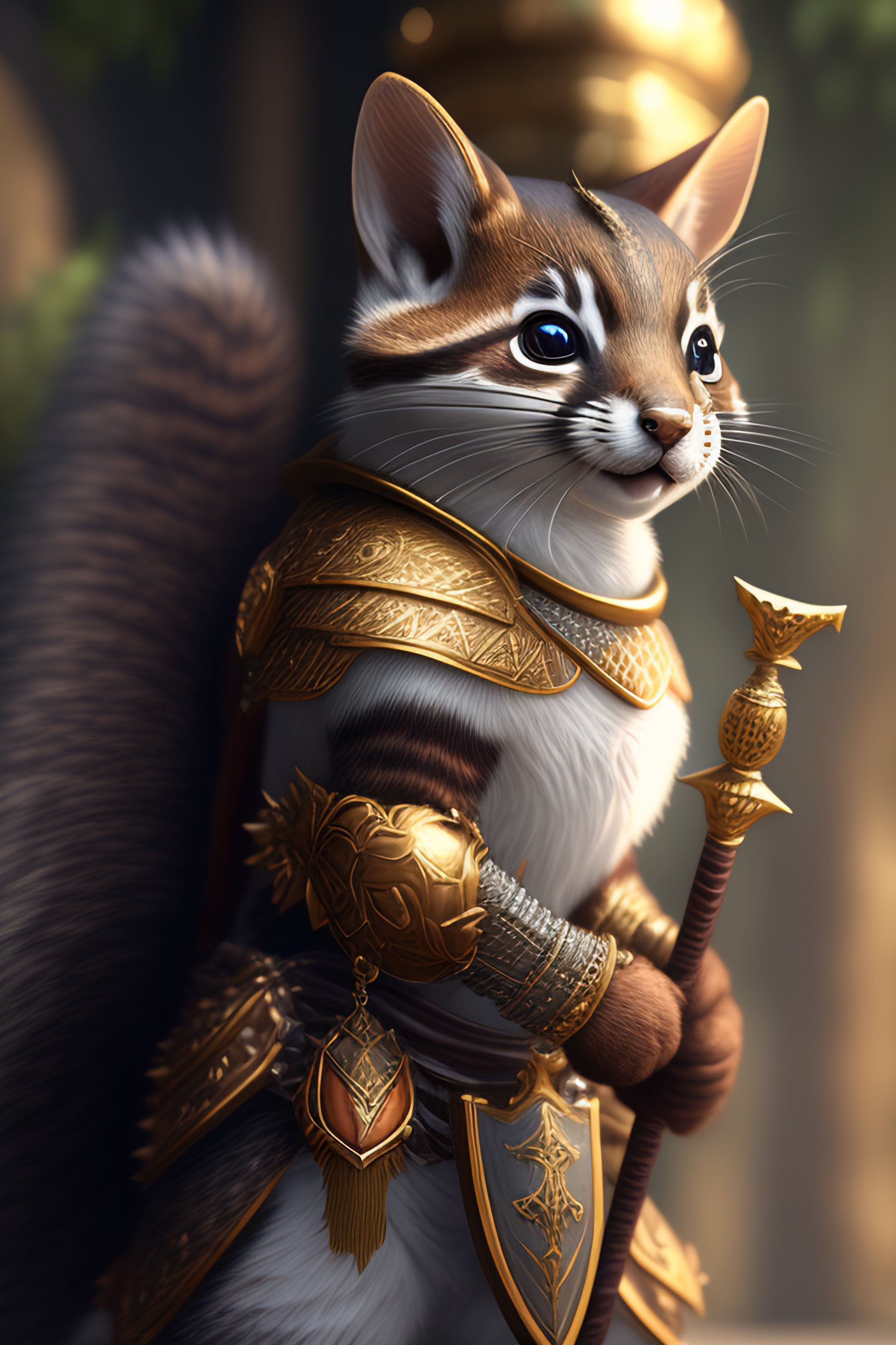 Lexica - A detailed king cat holding weaponry, by Elder Scrolls ...