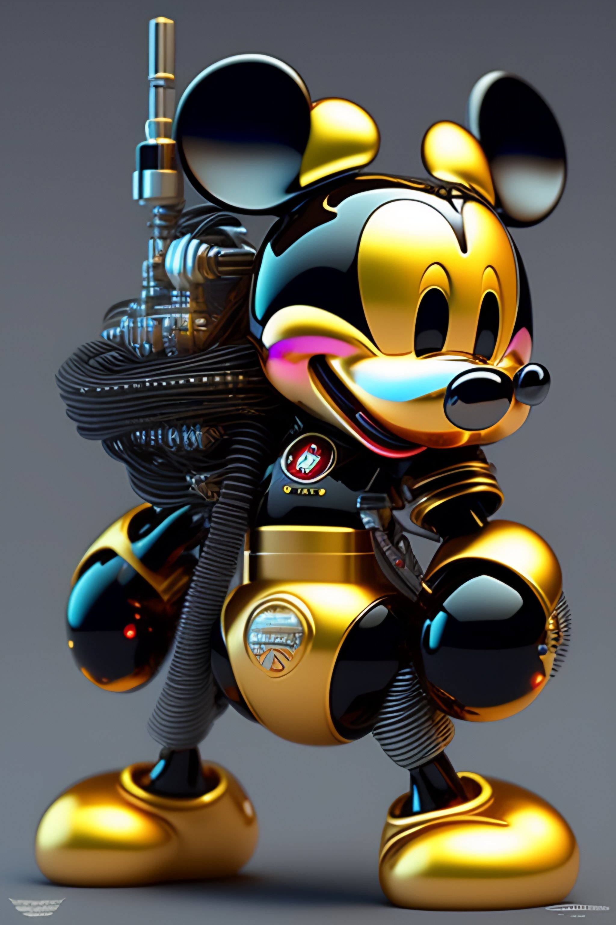 Lexica - Mickey mouse cybernetic killer machine, cables exposed ...