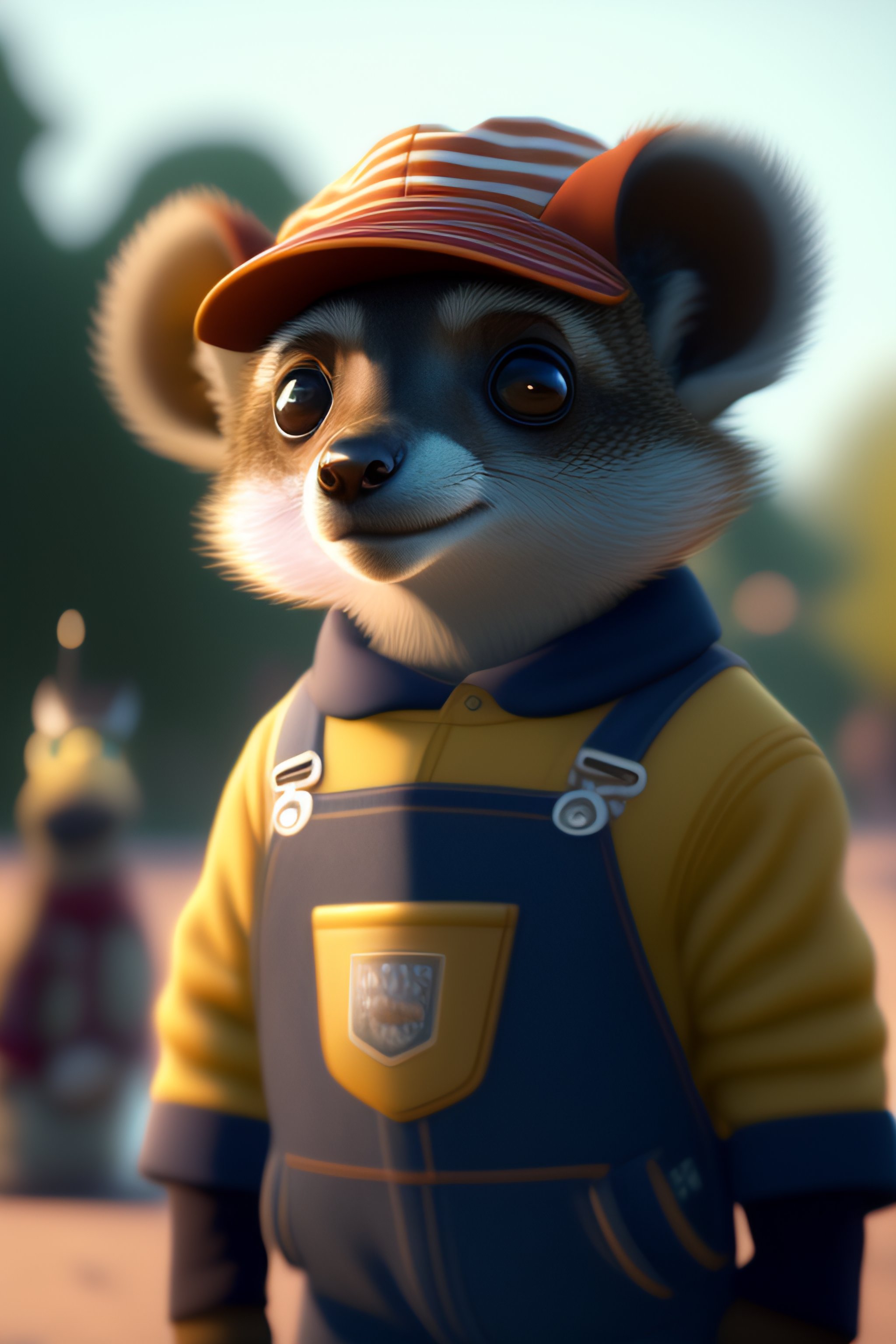 Lexica - Dabbing Cute little humanoid suricate, dressed with dungarees ...