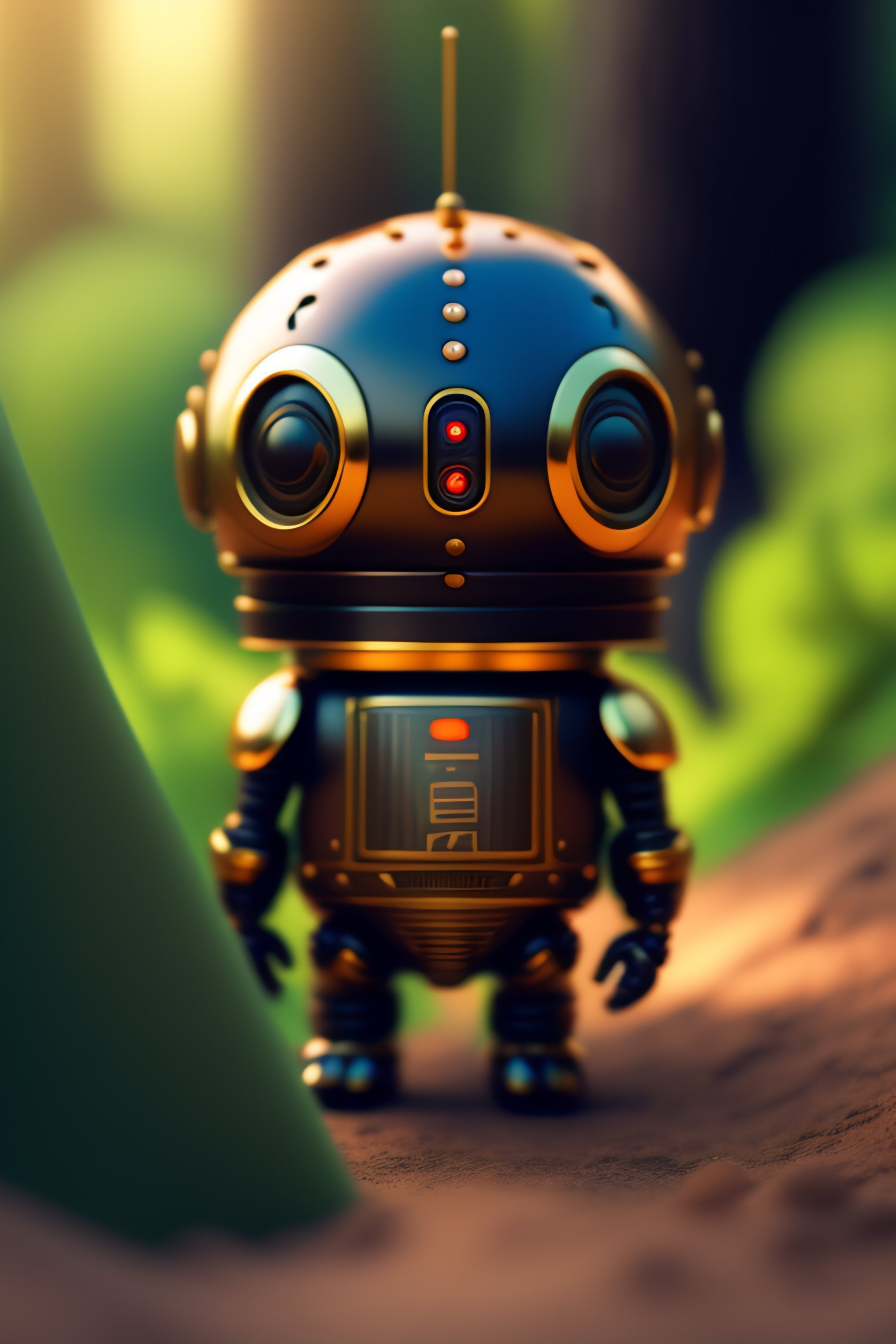 Lexica - C4D render of a comically tiny Cute and adorable ninja droid ...
