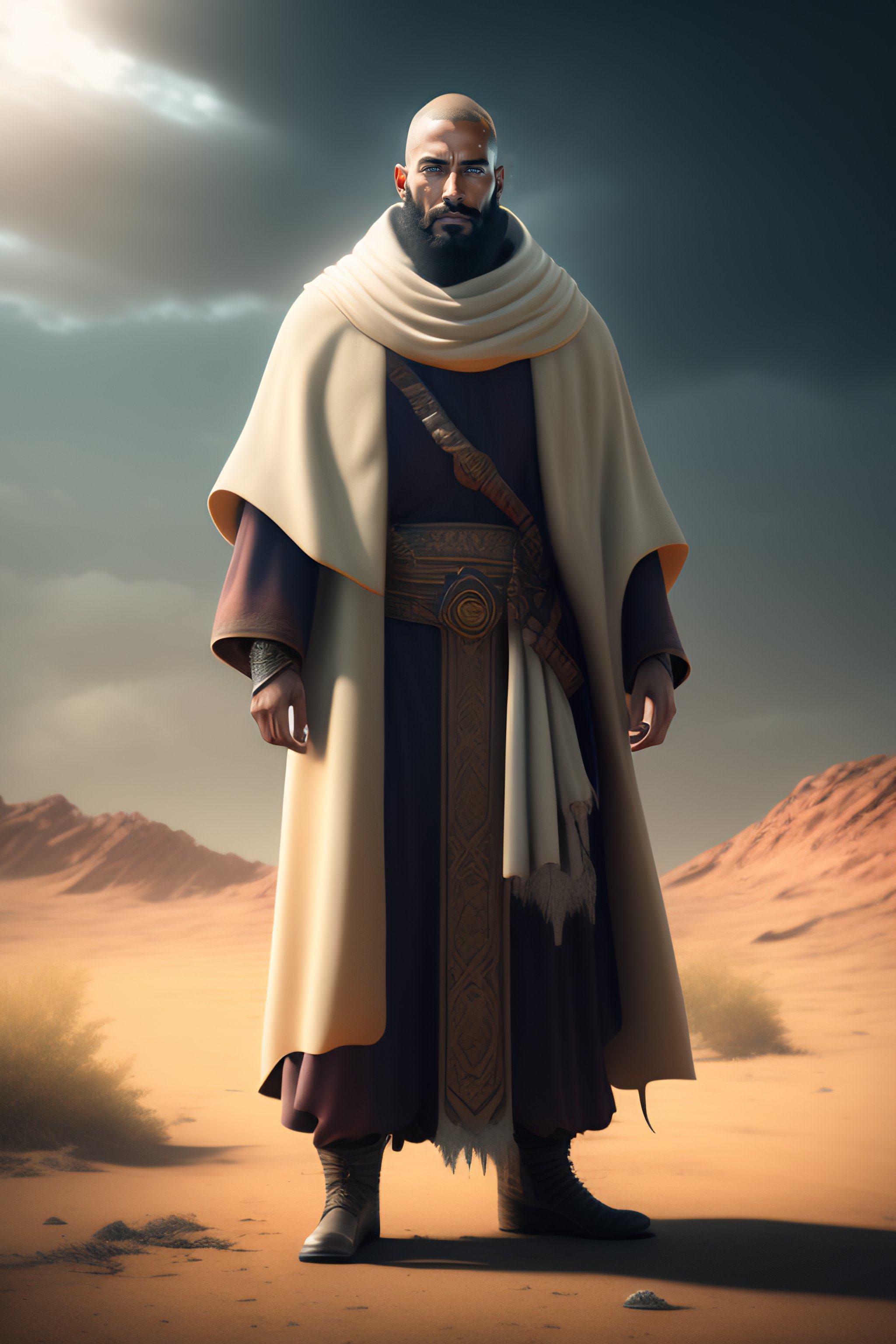 Lexica - Post-apocalypse, preacher, white, monk, octane render, highly ...