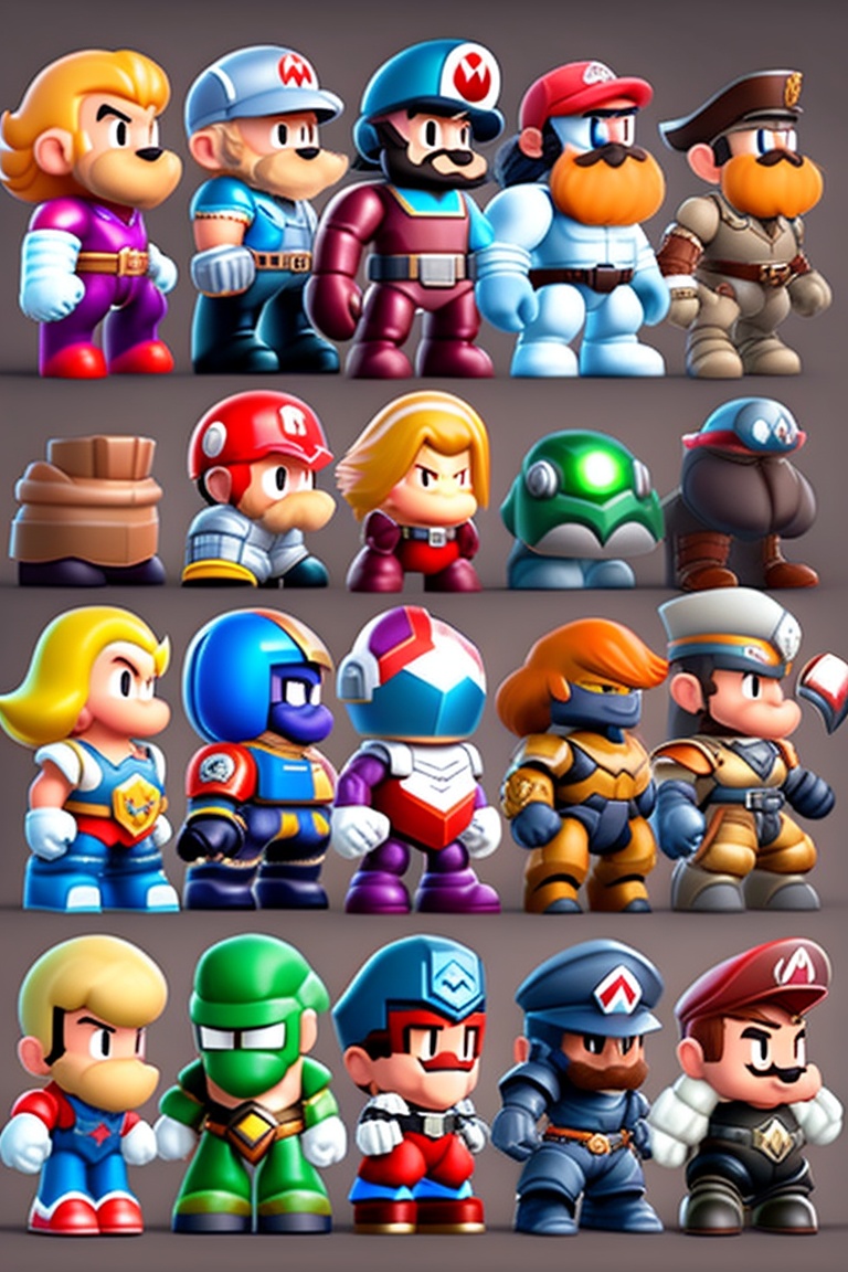 Lexica - Game characters fully body side view inspired by the look of ...