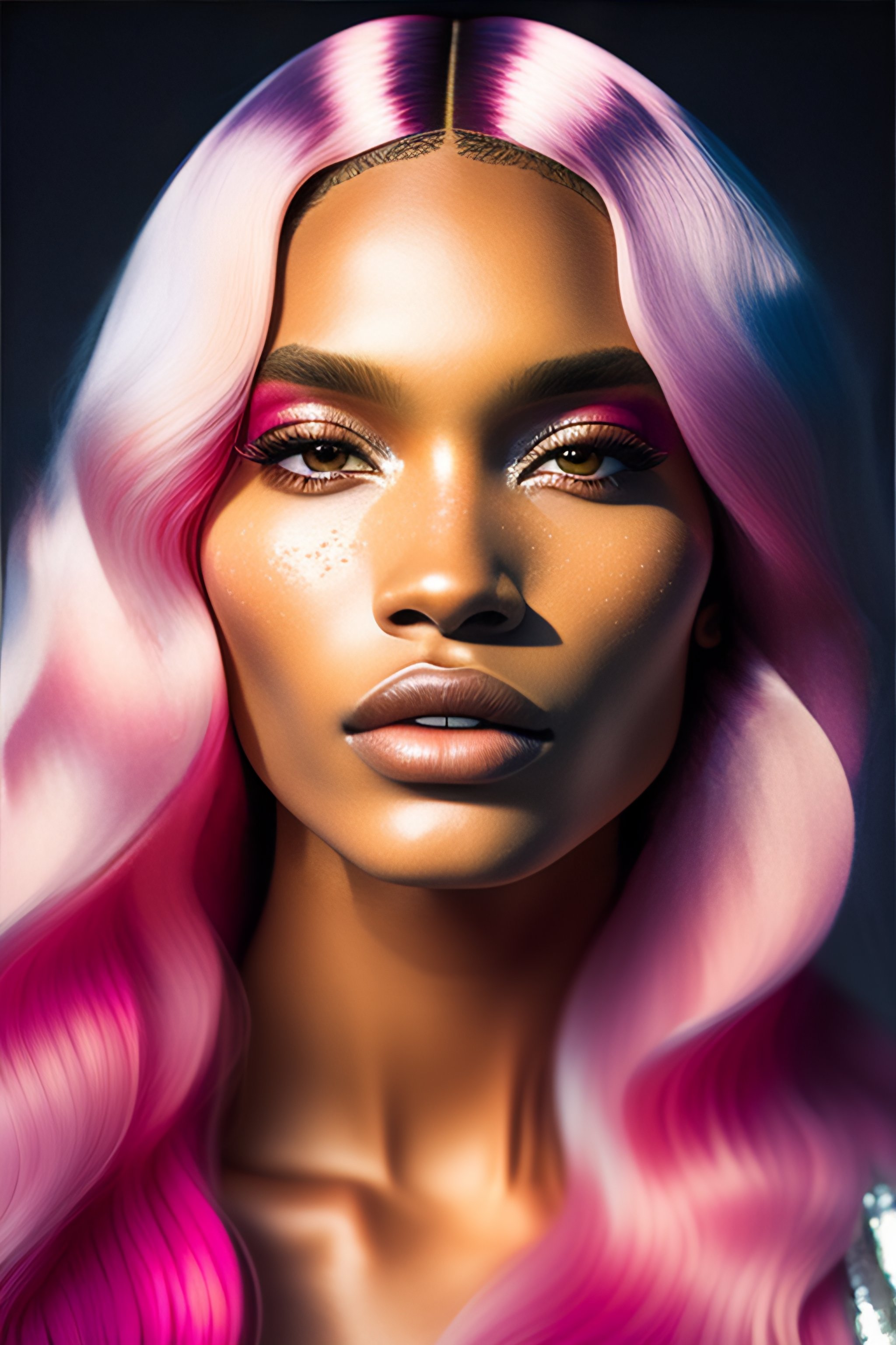 Lexica - A photo close-up of a beautiful long haired woman with light ...