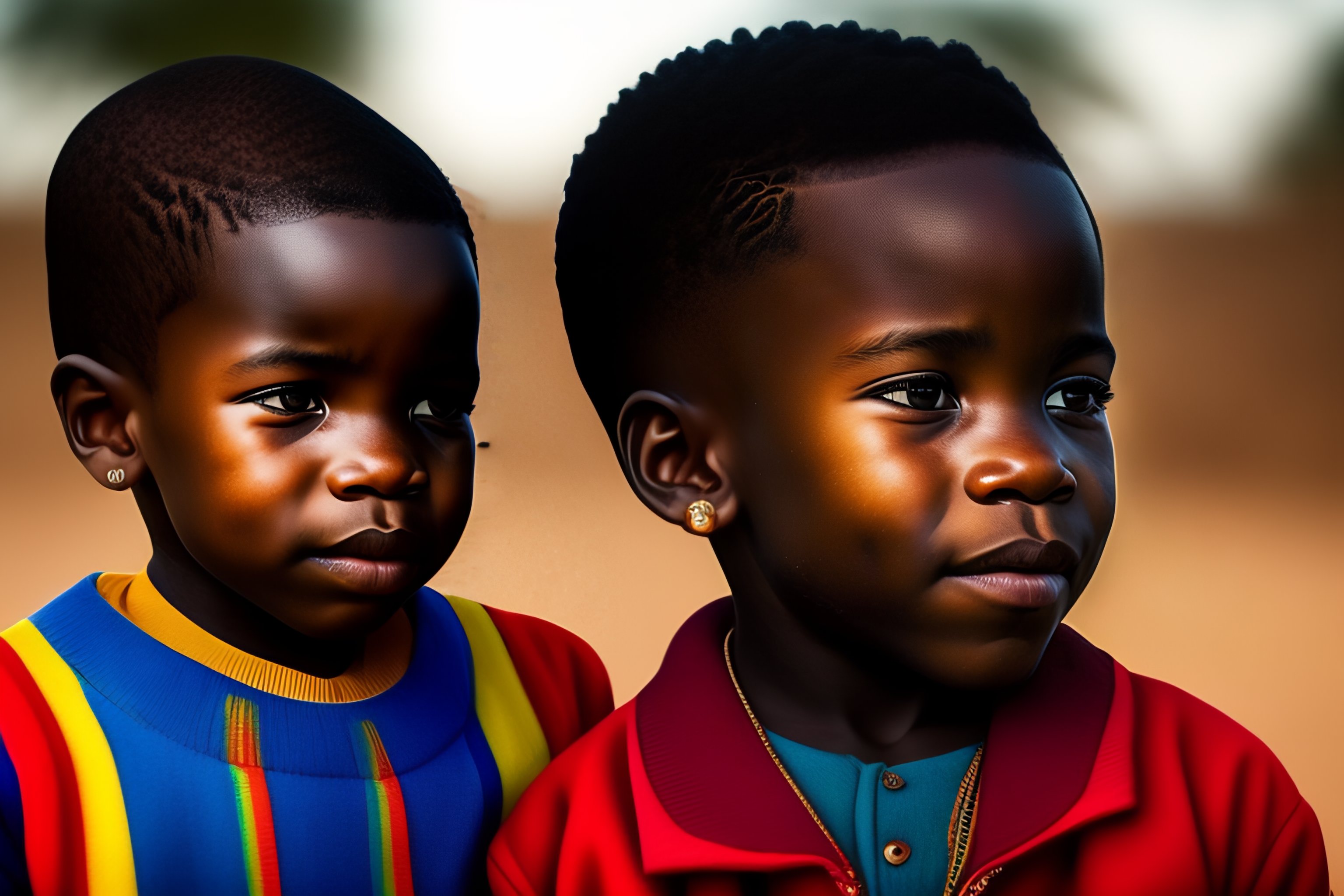 Lexica - African boy speaking to a stranger with kind words