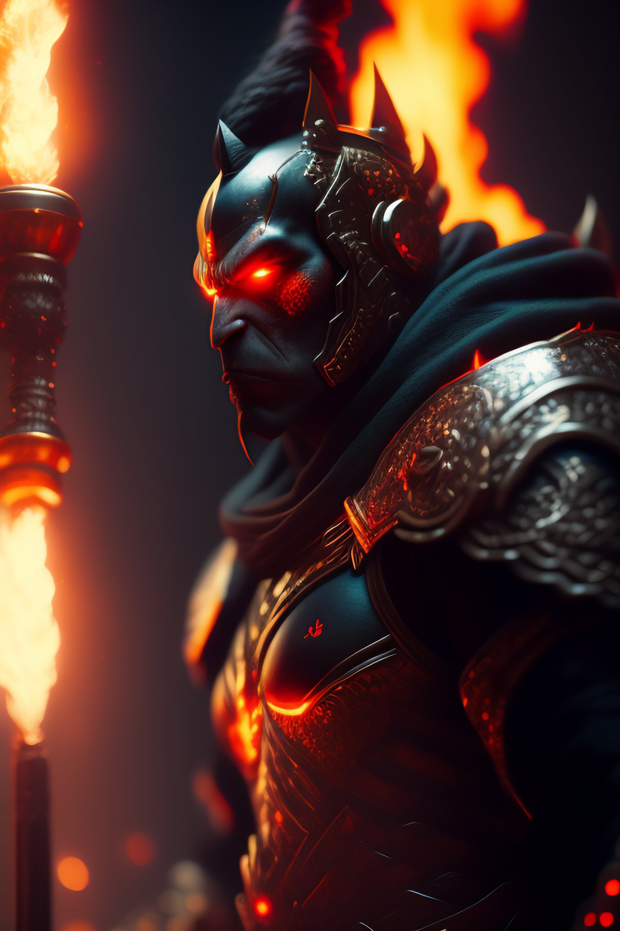 Lexica - A portrait of dark orc casting fire - ball and shoot it ...