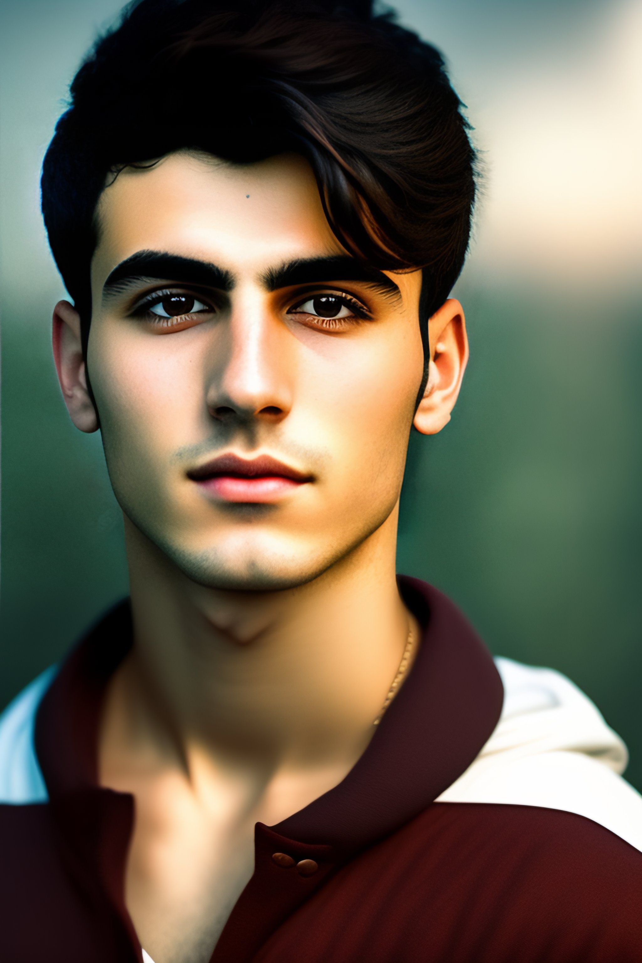 Lexica - Dark haired 20 years old young white turkish man has little ...