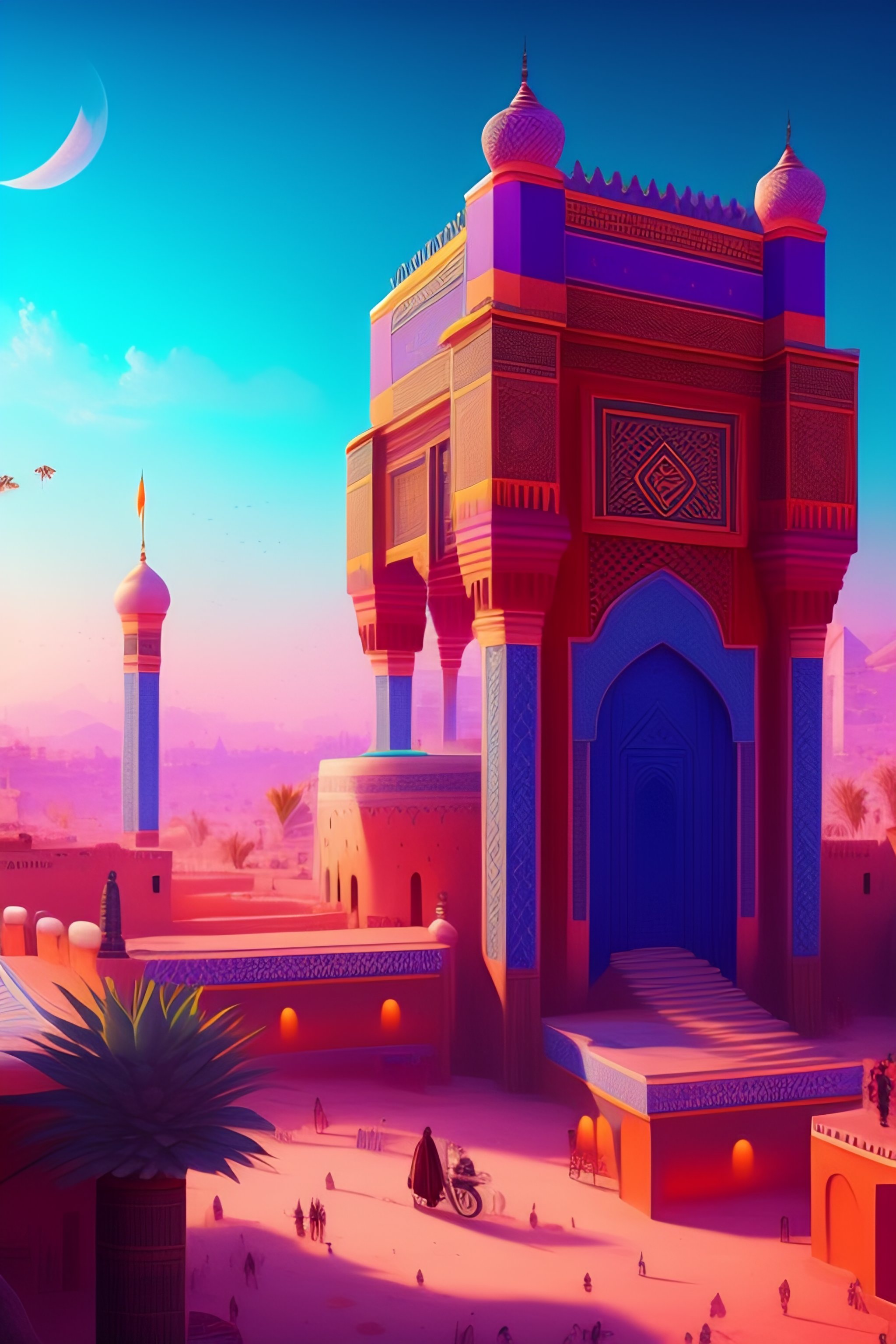 Lexica - Ultra detailed concept art of a moroccan arabic cyberpunk city ...