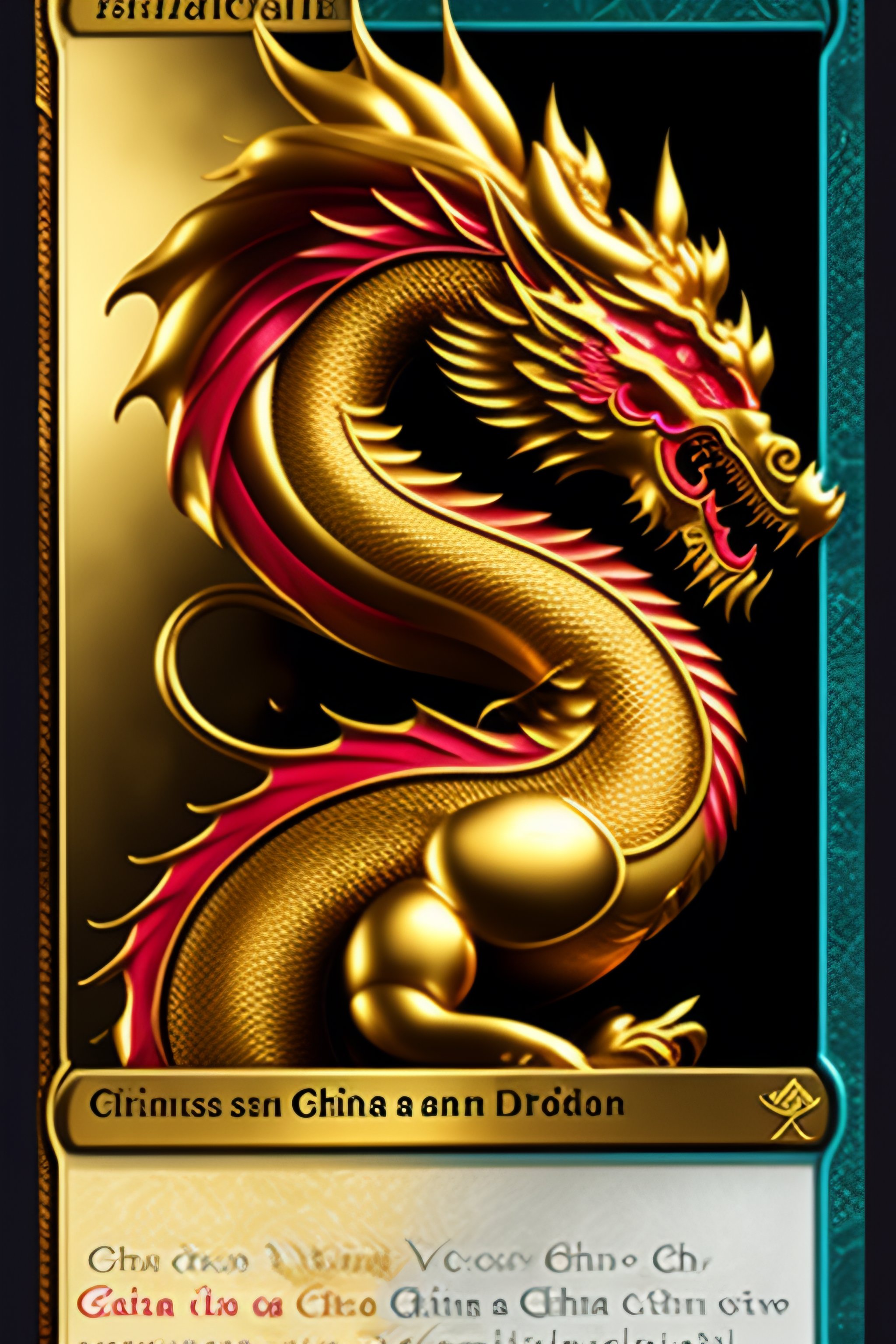 Lexica - Chinese golden dragon card