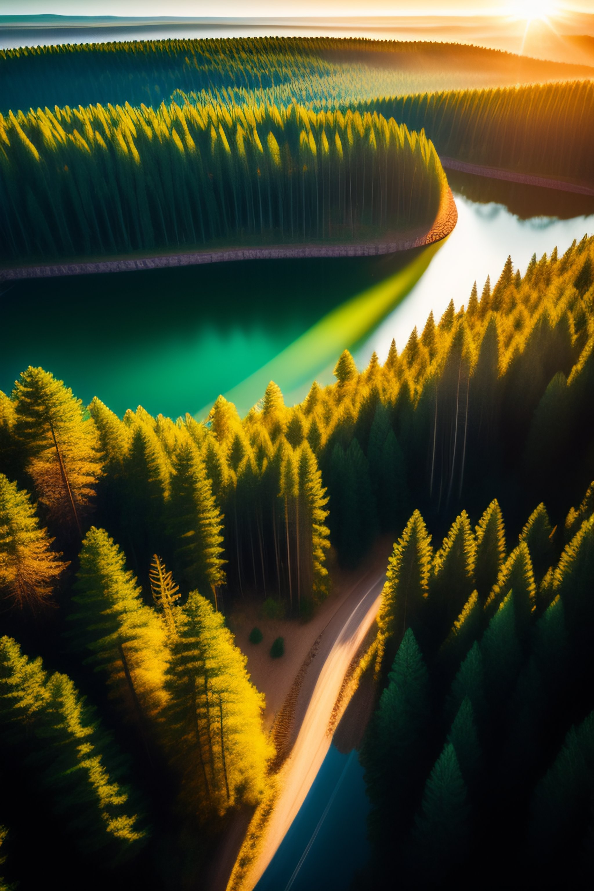 Lexica - A Picture of forest, sunlight, aerial View, Tree, Nature. The ...