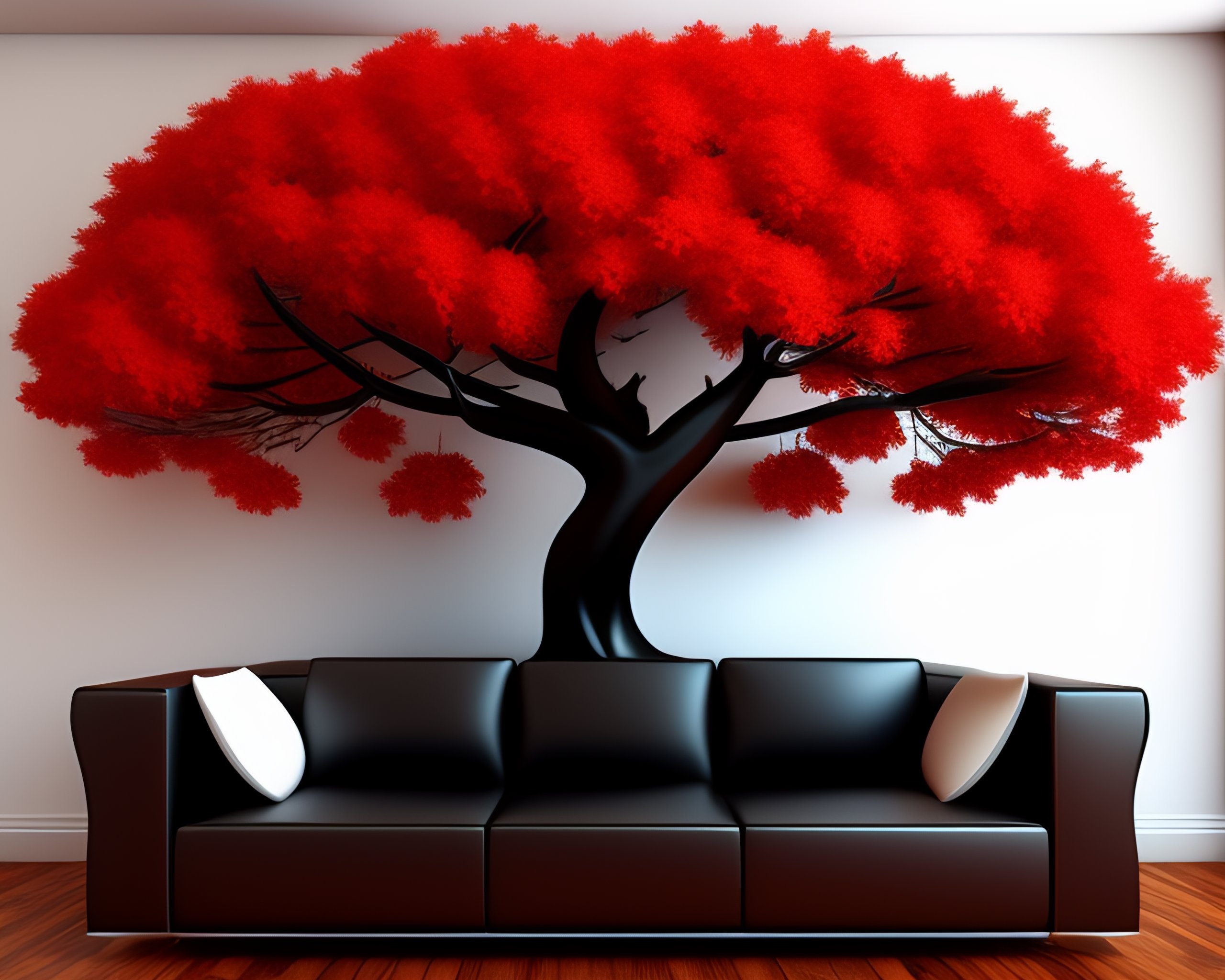 Lexica - Black flames charring the red tree, art station award winning ...