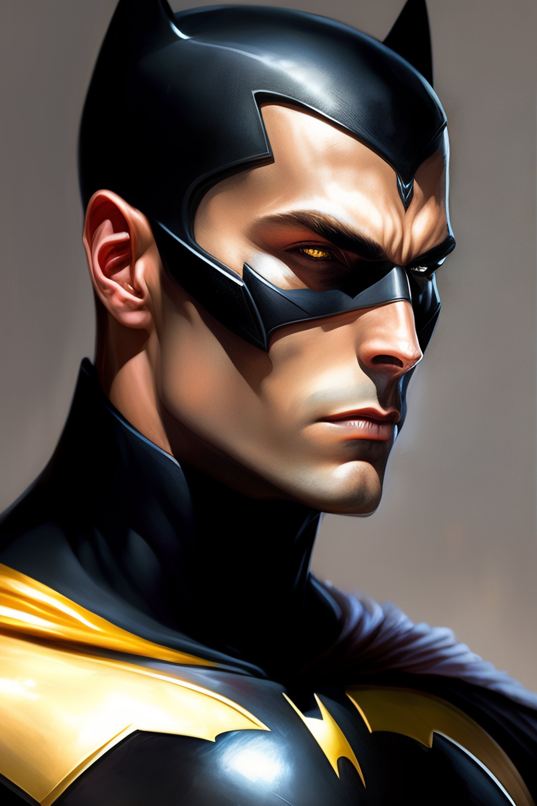 Lexica - Portrait of a super thin muscular batman, epic, tragic ...