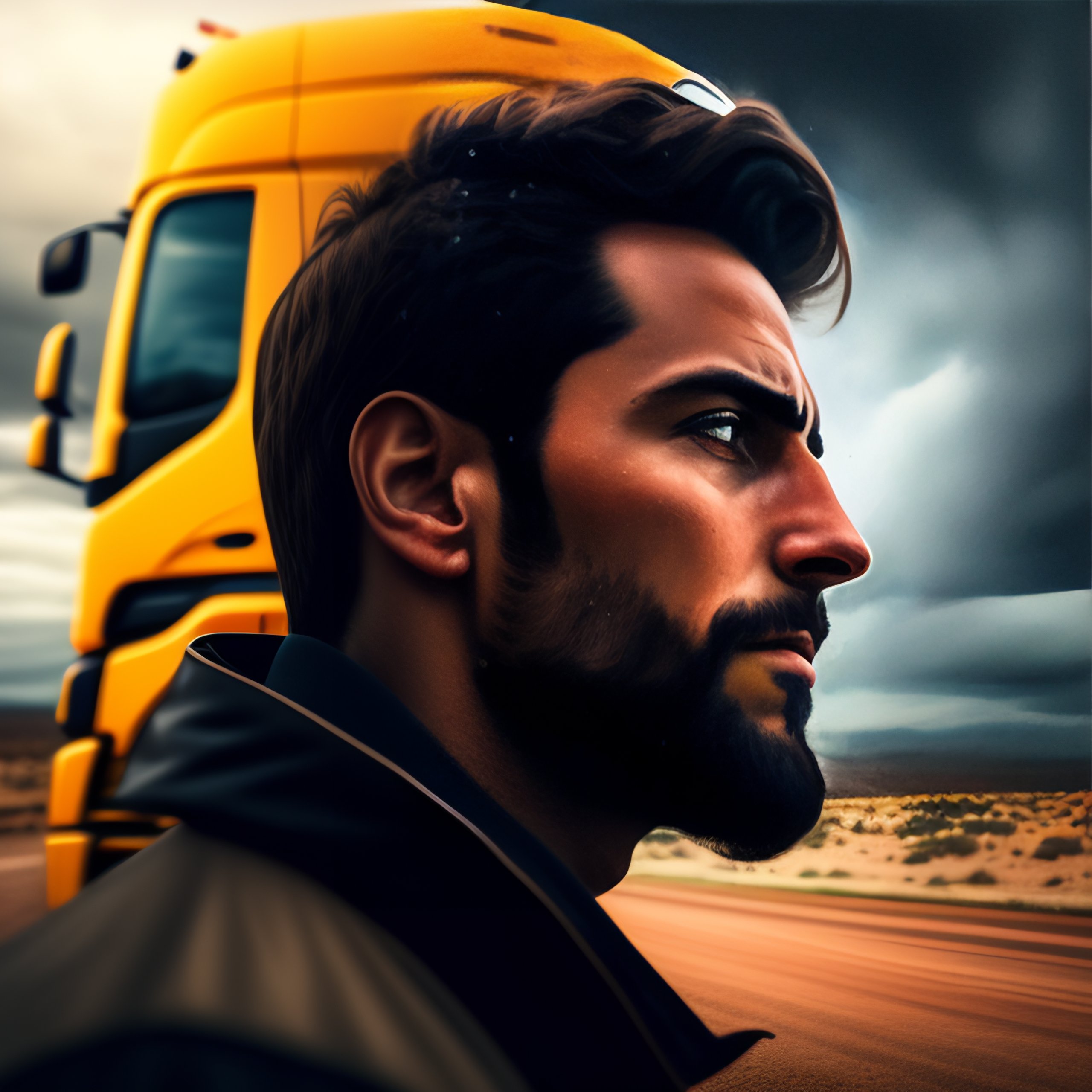 Lexica - A portrait of a spanish truck driver with the power of see the ...