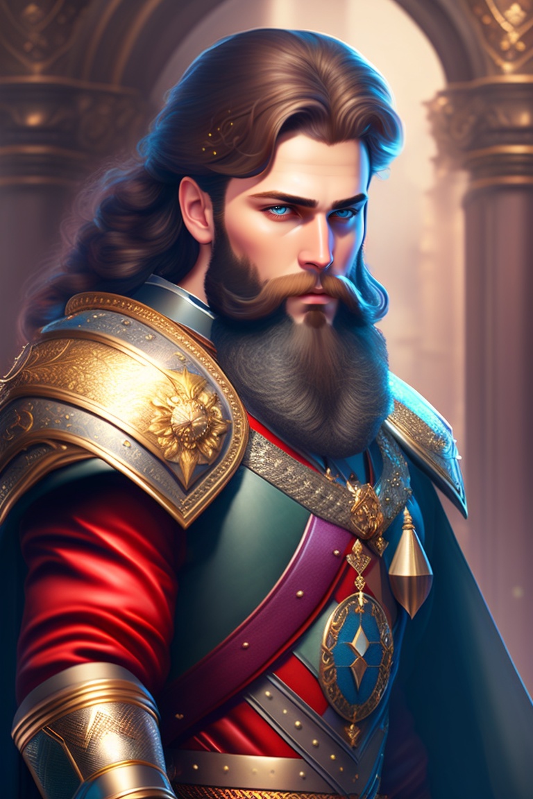 Lexica - A Prince with beard, beautiful ancient time look , have a ...