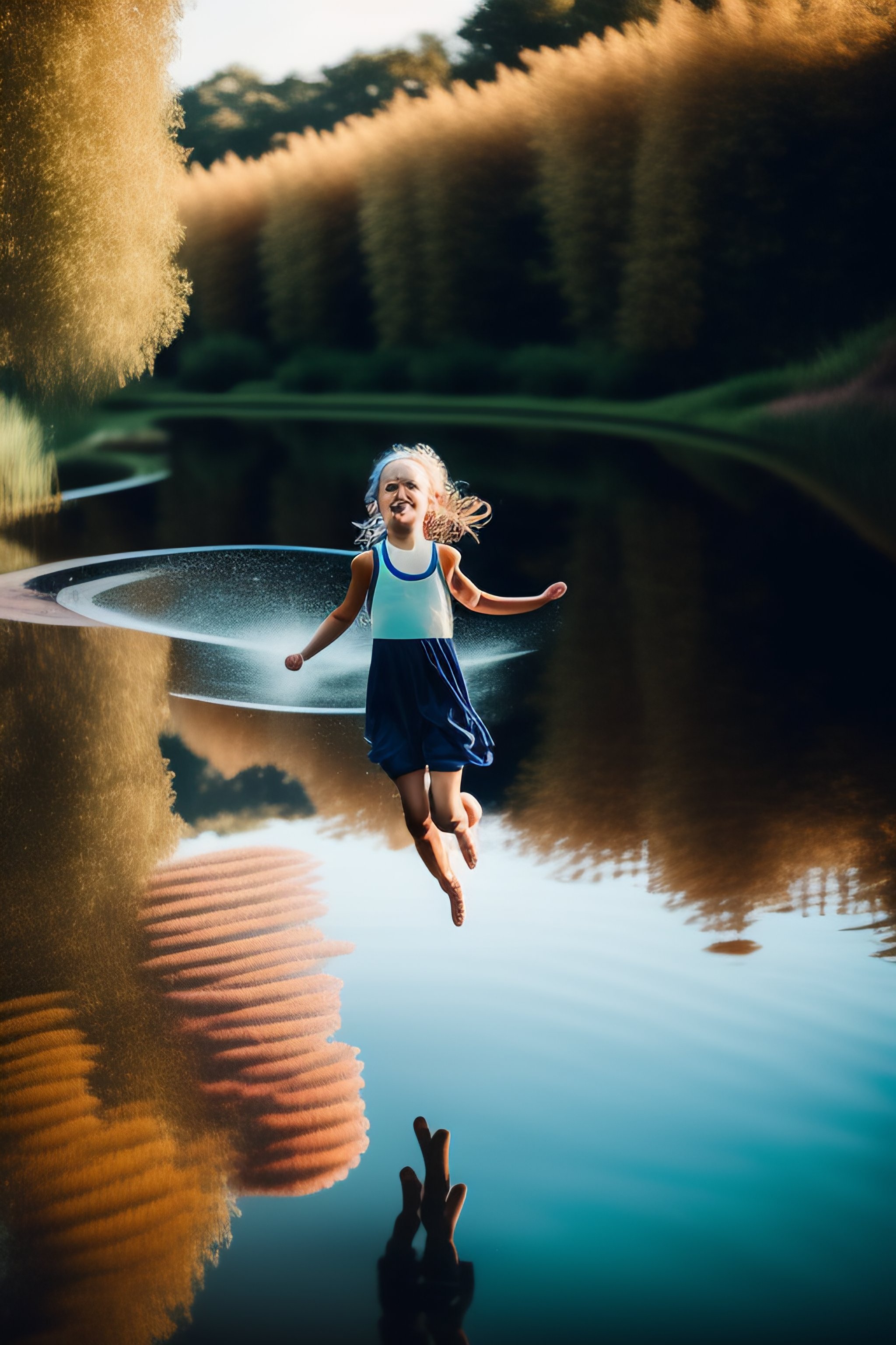Lexica - Same girl jumping in the pond