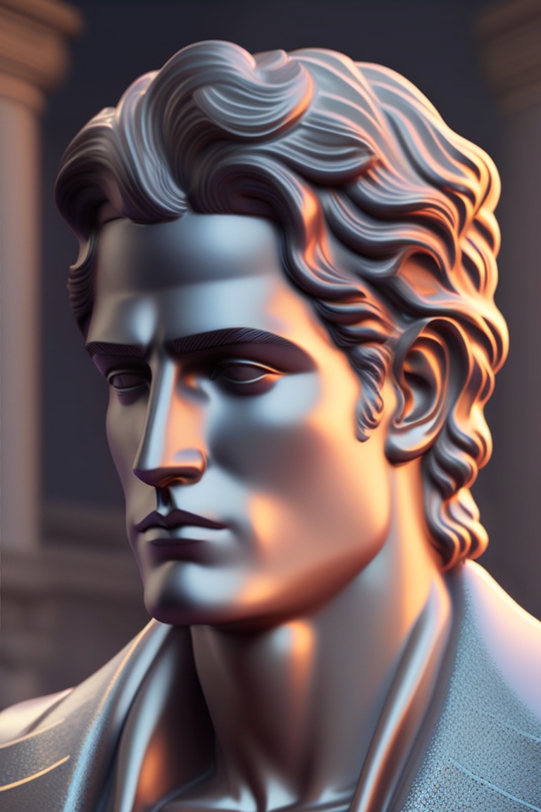 Lexica - A handsome and charismatic man of portrait in Greek statue ...