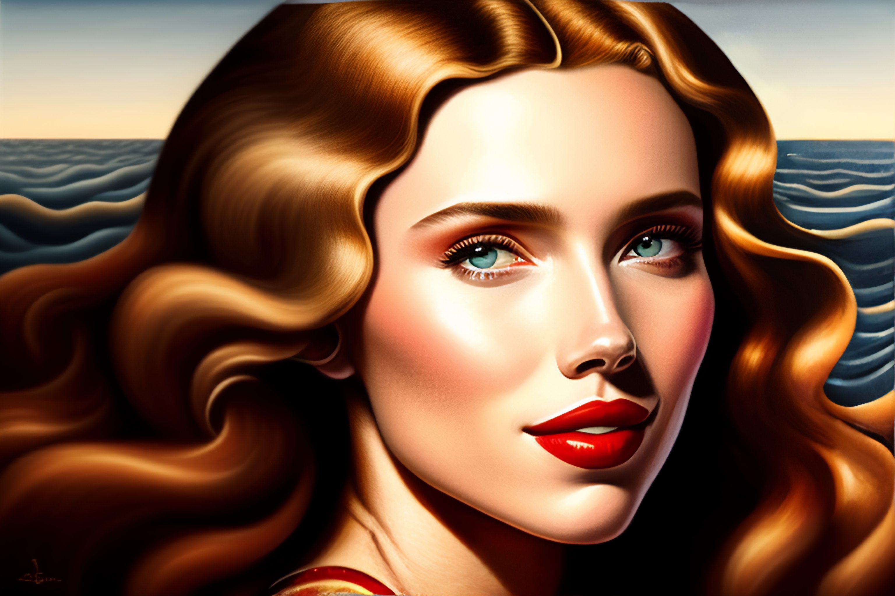 Lexica - Painting, Botticelli, scarlett Johansson