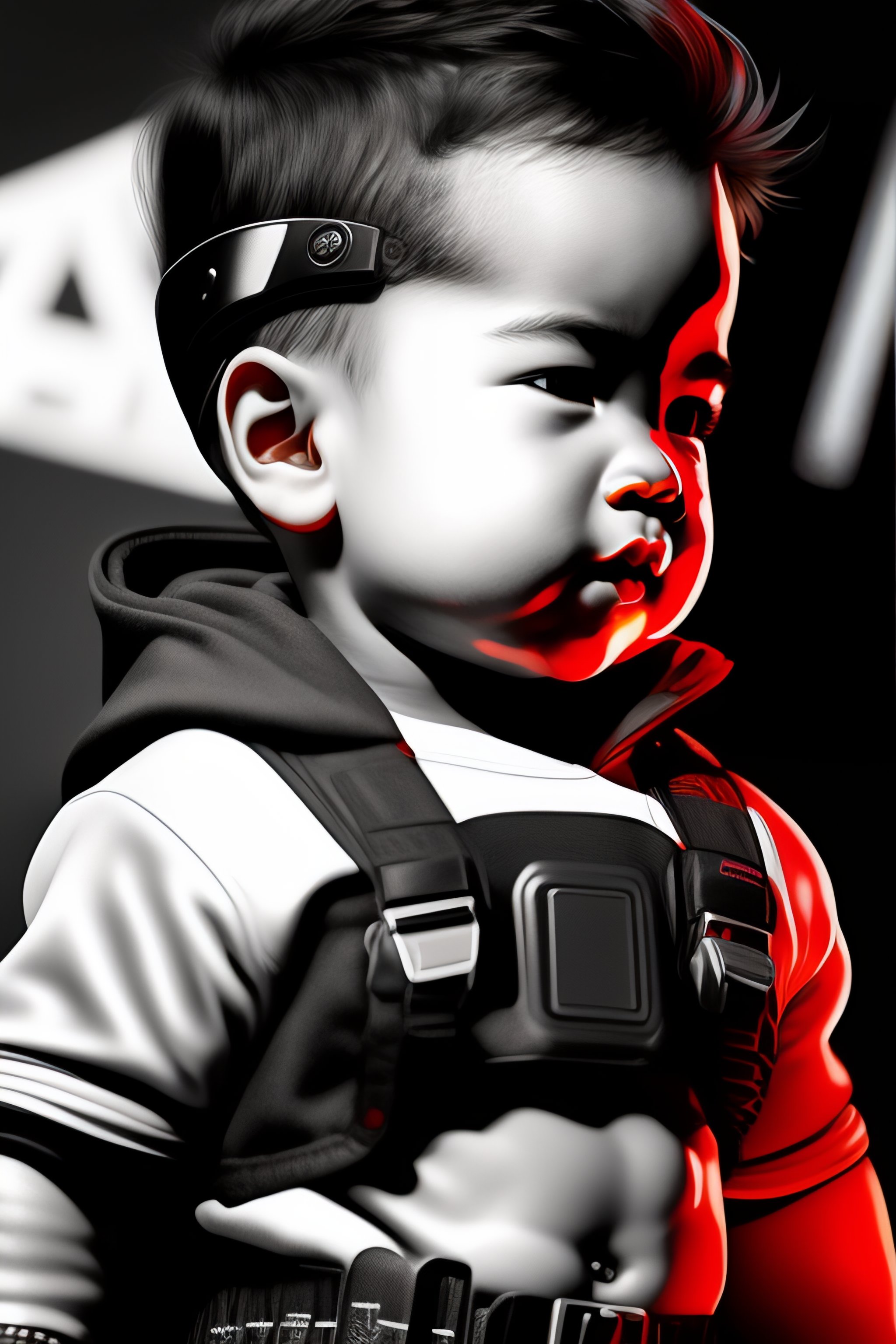 Lexica - Highly detailed portrait of baby cyborg arnold schwarzenegger ...