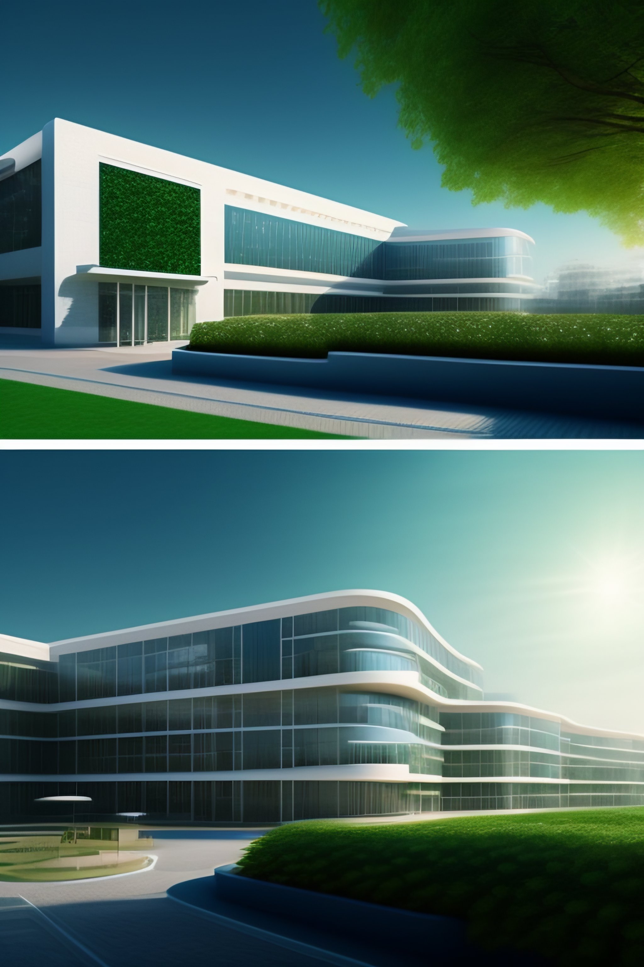 Lexica - Year 2123 hospital exterior, advanced medicine, 4k, lumen, eco ...