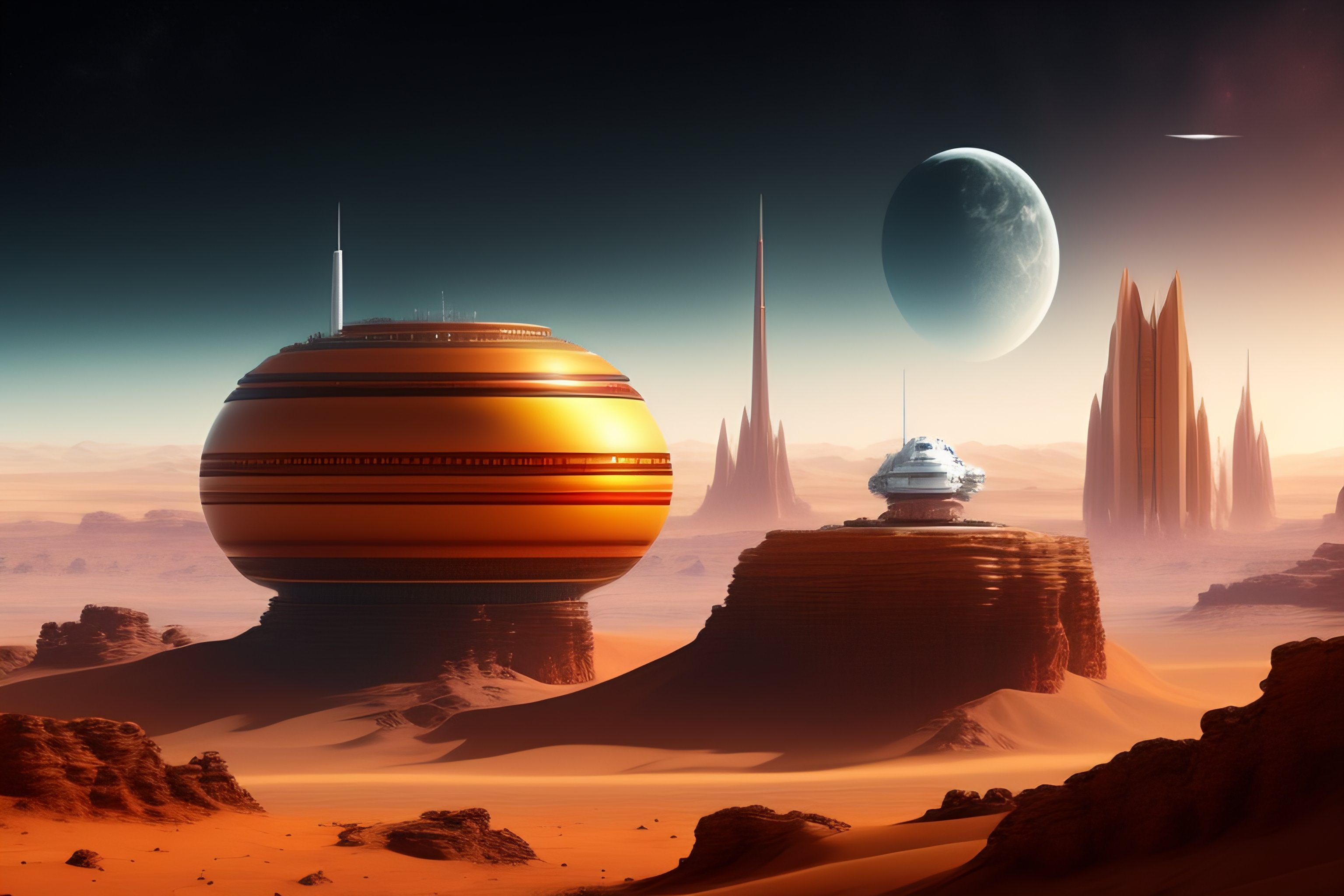 Lexica - Human civilization on mars, rovers, astronaut and skyscrapers