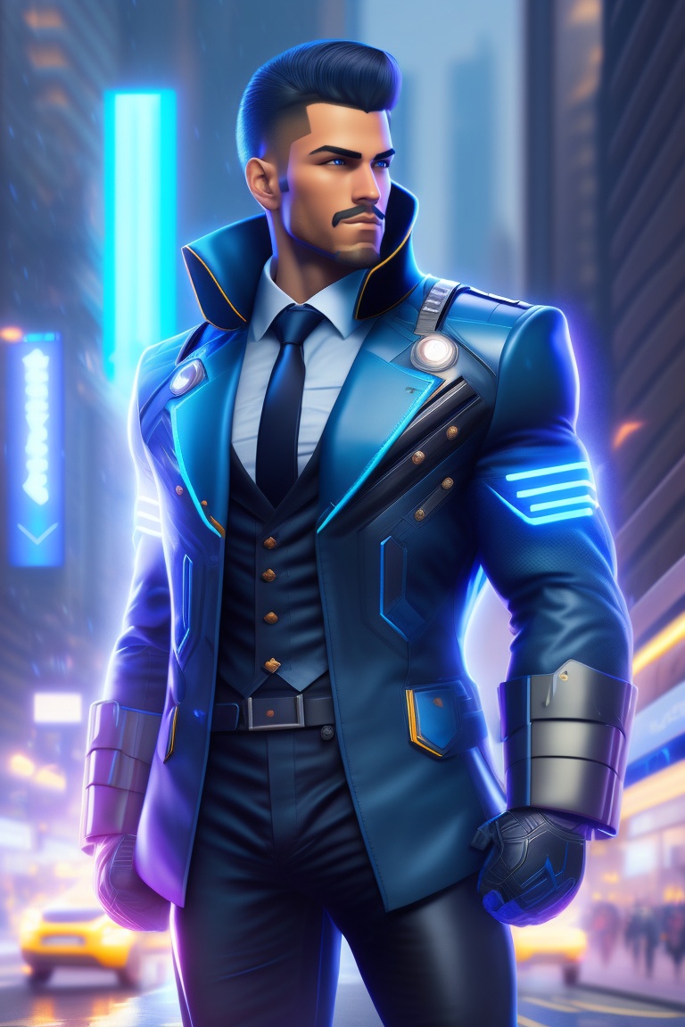 Lexica - Mario from the game with a suit based on the movie tron legacy ...