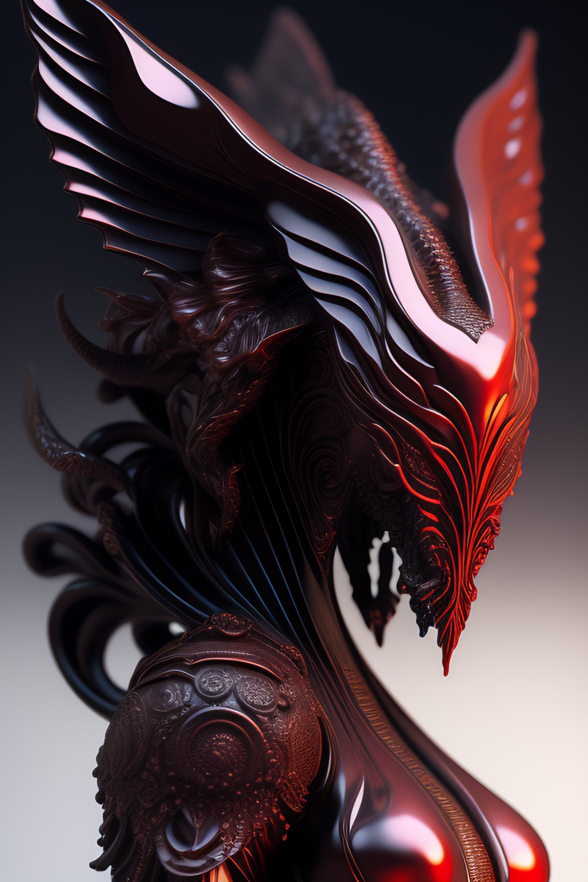 Lexica - In front of me, a museum exhibition of smooth armor, like ...