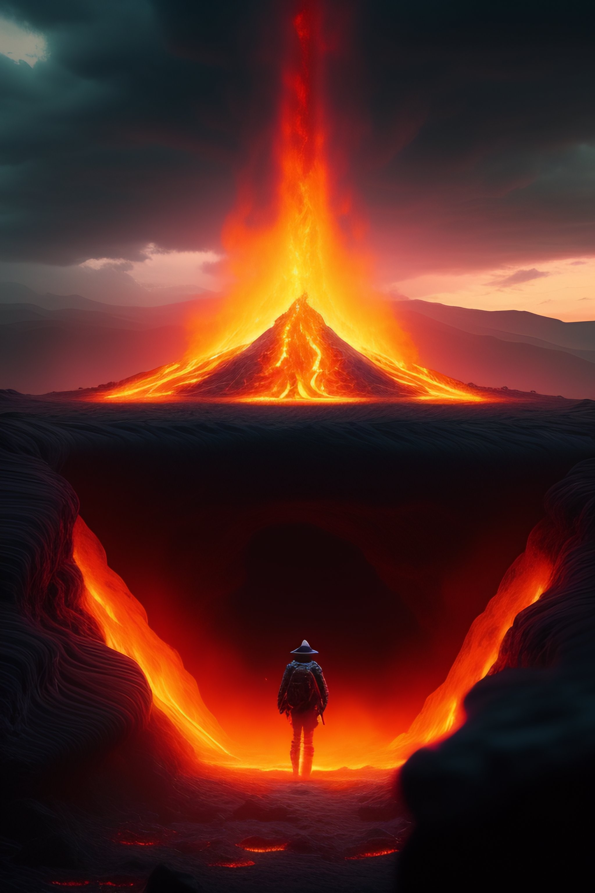 Lexica - A demon in a pit of lava,
