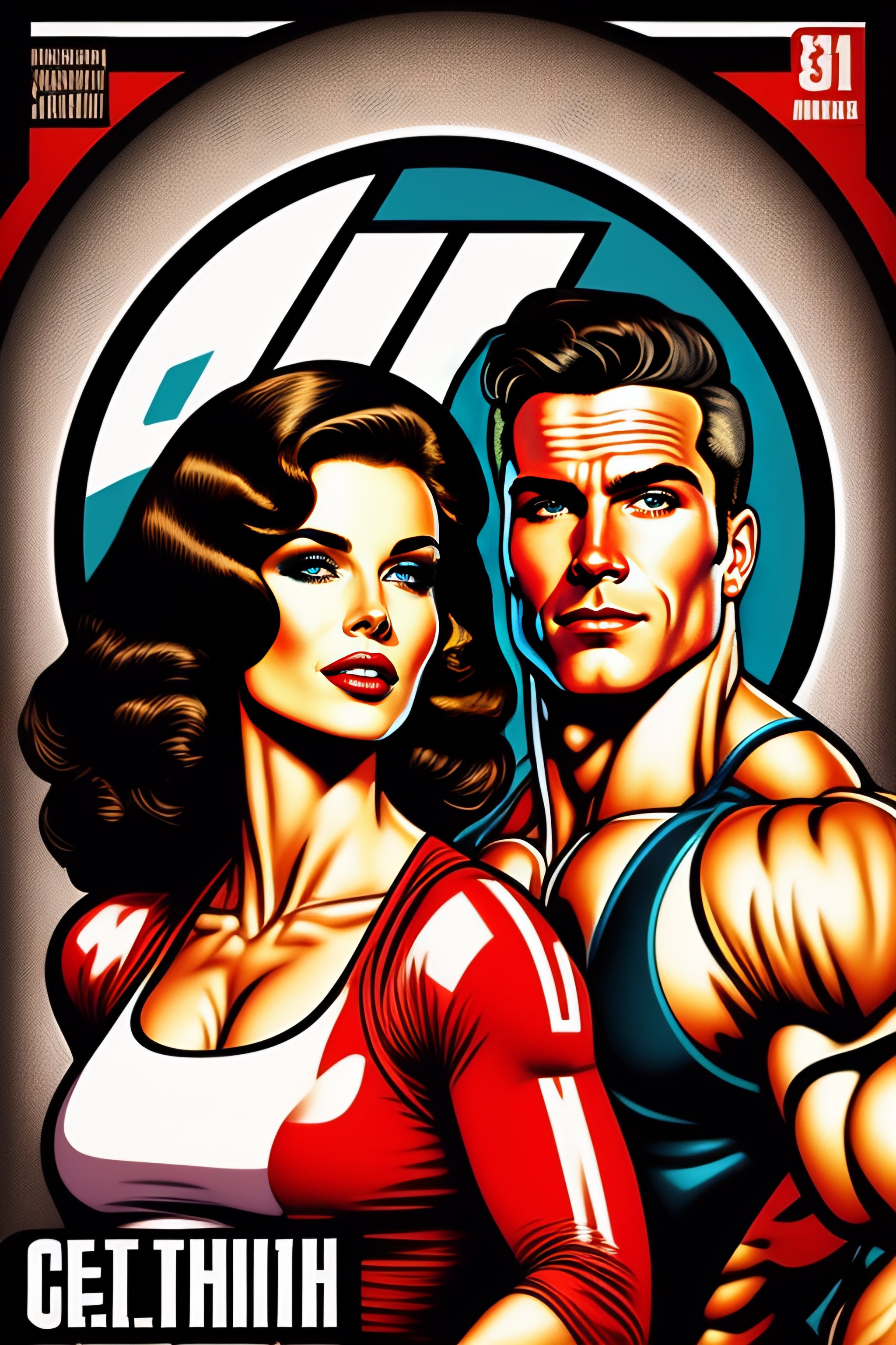 Lexica - Retro comic style artwork, highly detailed white couple, full ...
