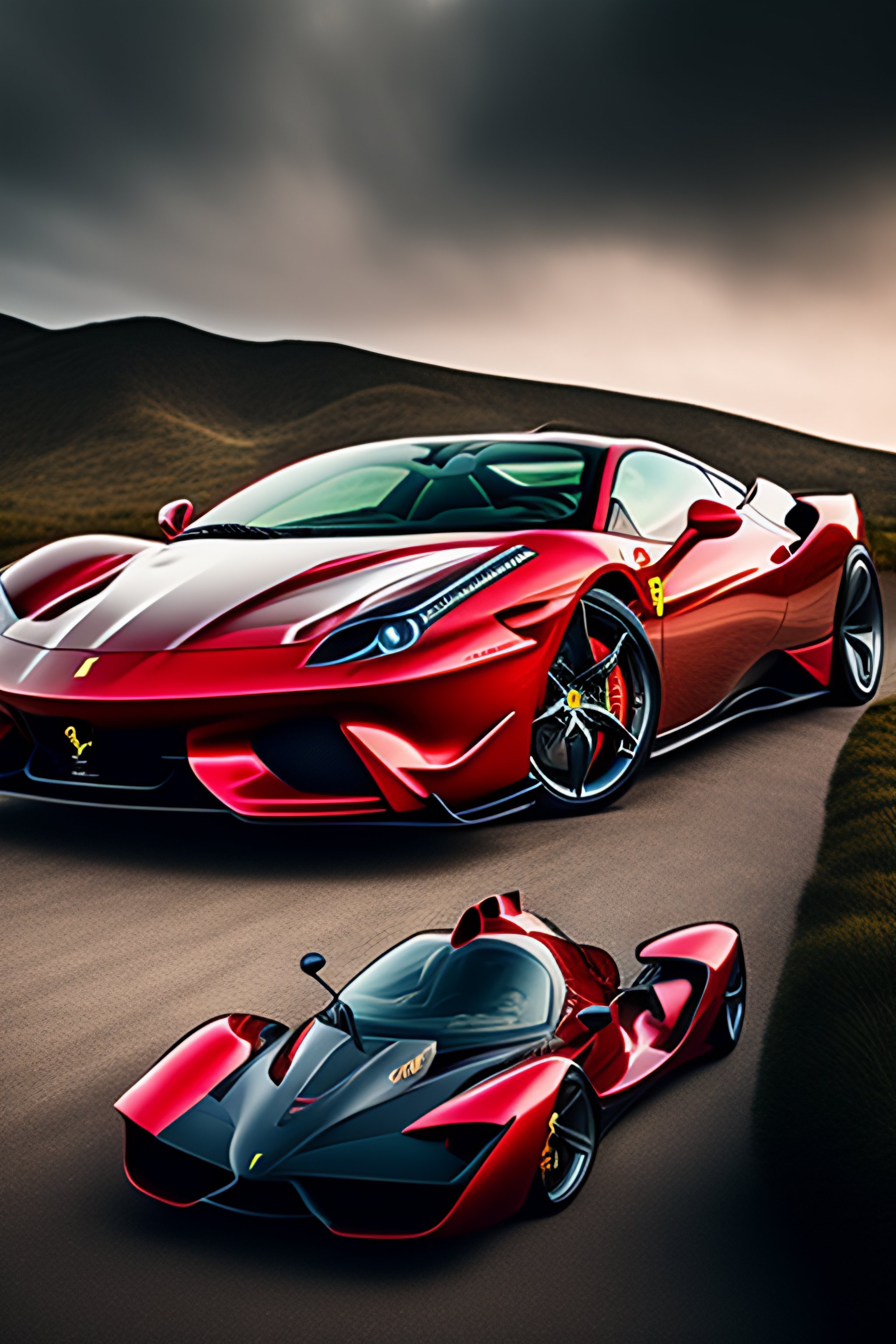 Lexica - Lady in bikini seating to Ferrari