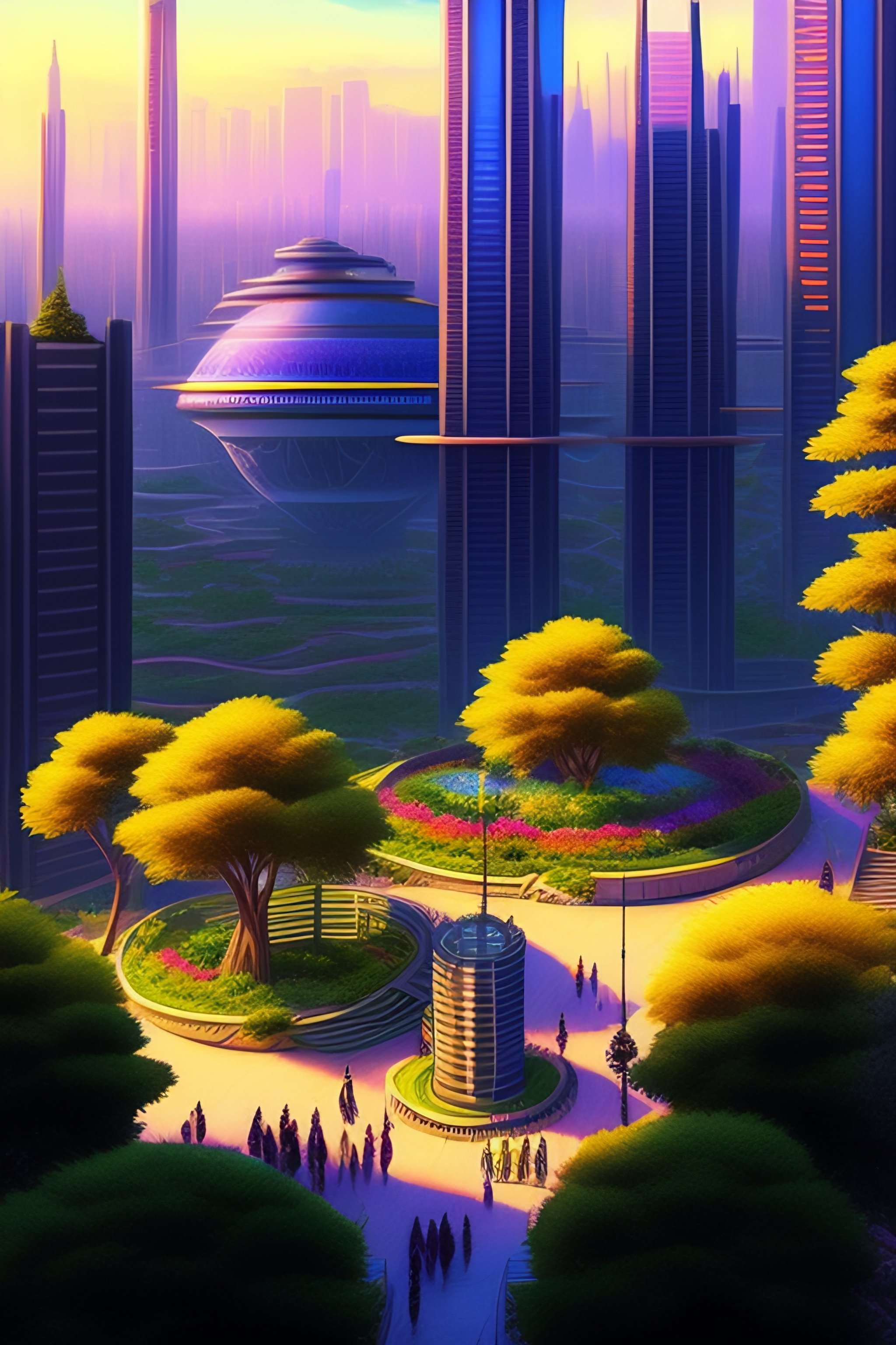 Lexica - Realistic Solarpunk utopian cityscape, from the roof, many ...