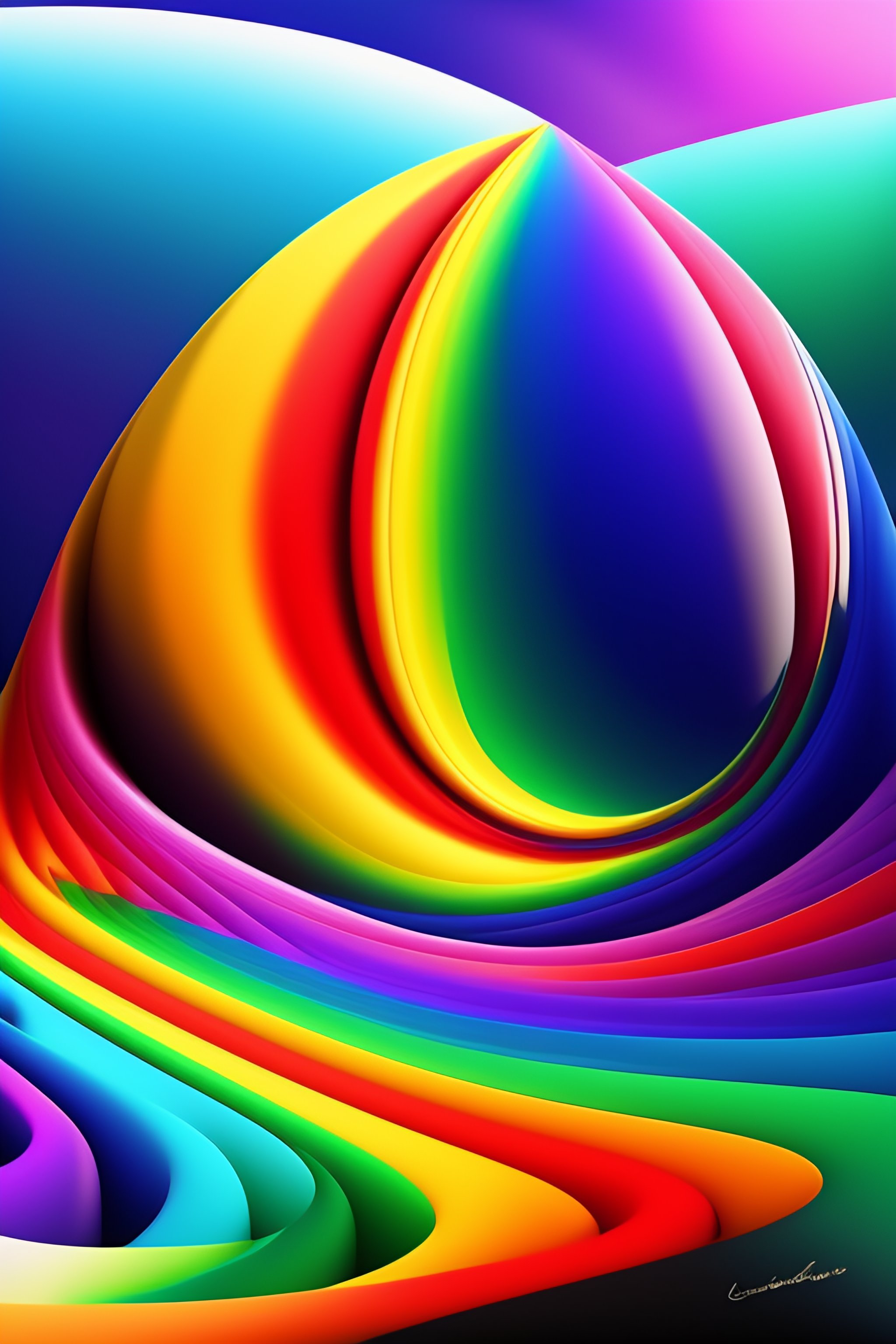 Lexica - Rainbow swirl landscape abstract art