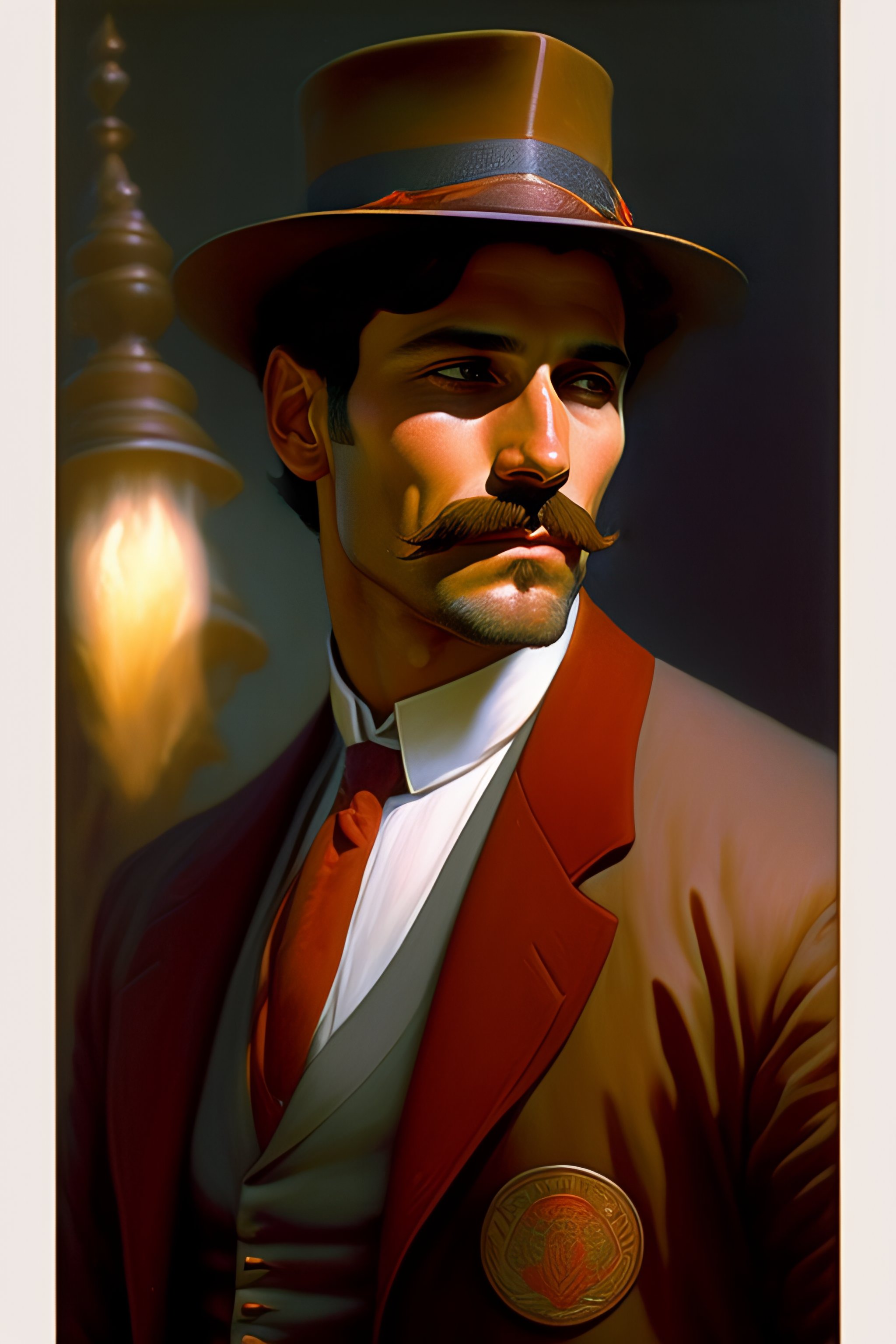 Lexica - An athletic detective wizard man with a short trimmed brown ...