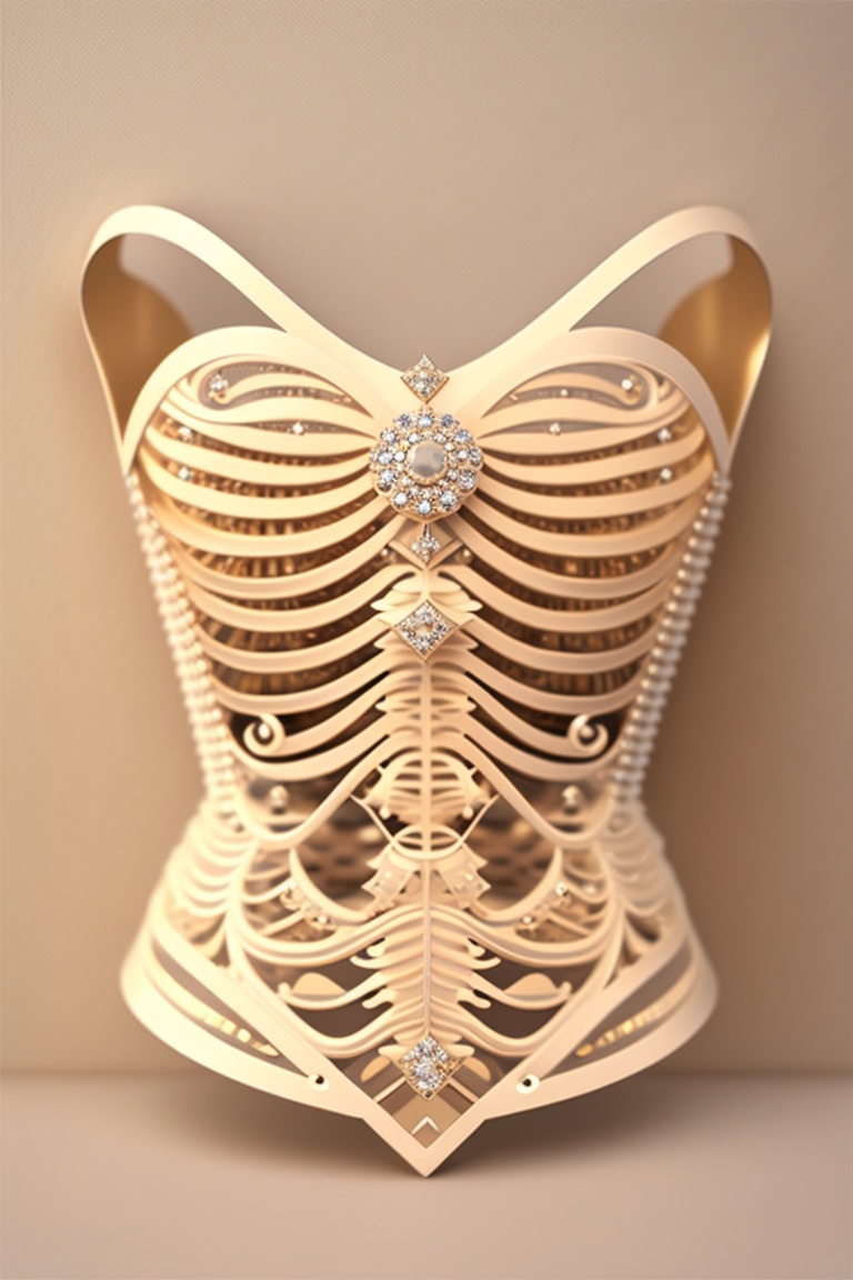 Lexica - 1950;s female skeleton bones empty corset encrusted with ...