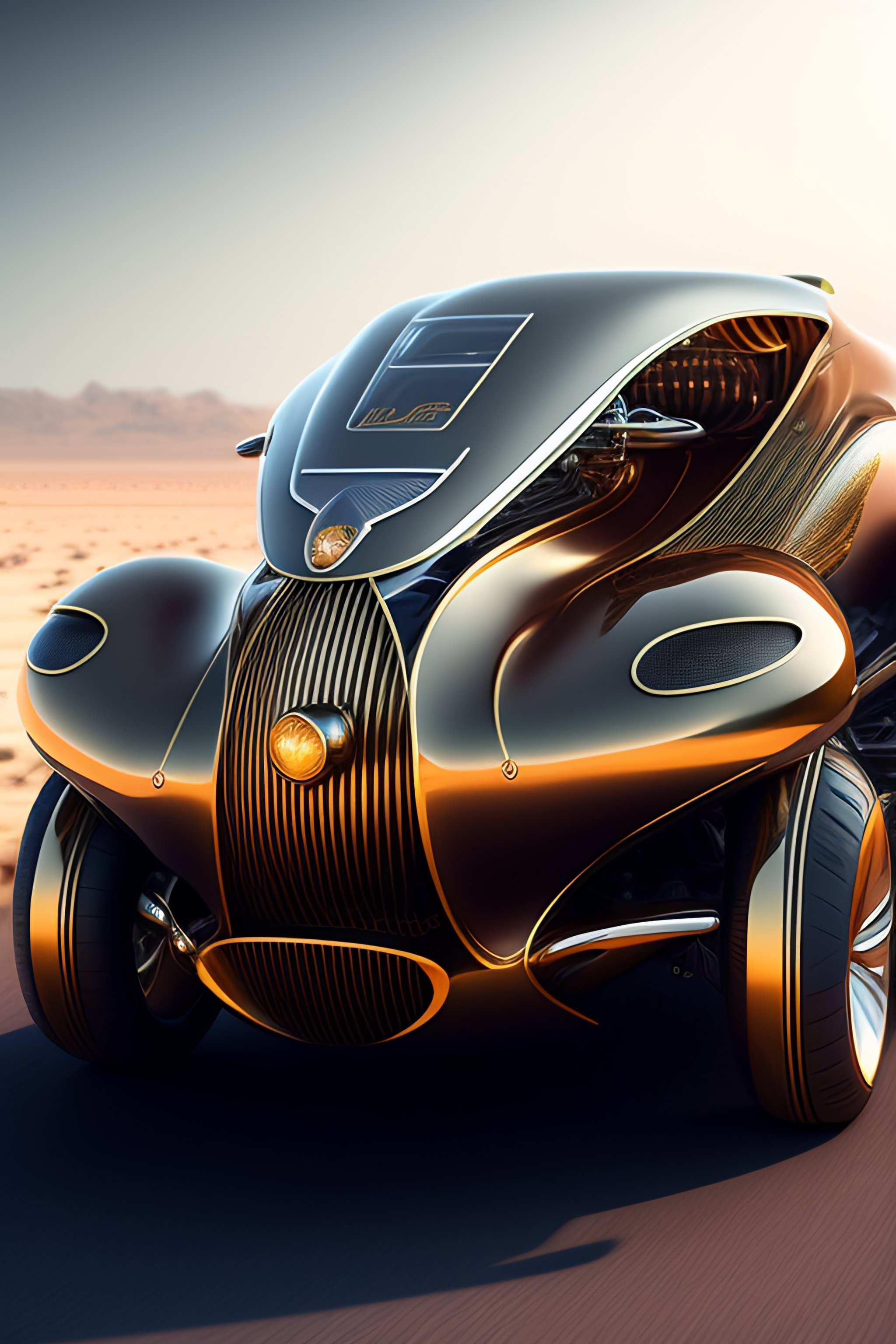 Lexica - Hyperrealistic neo - rococo steampunk minimal futuristic car ...