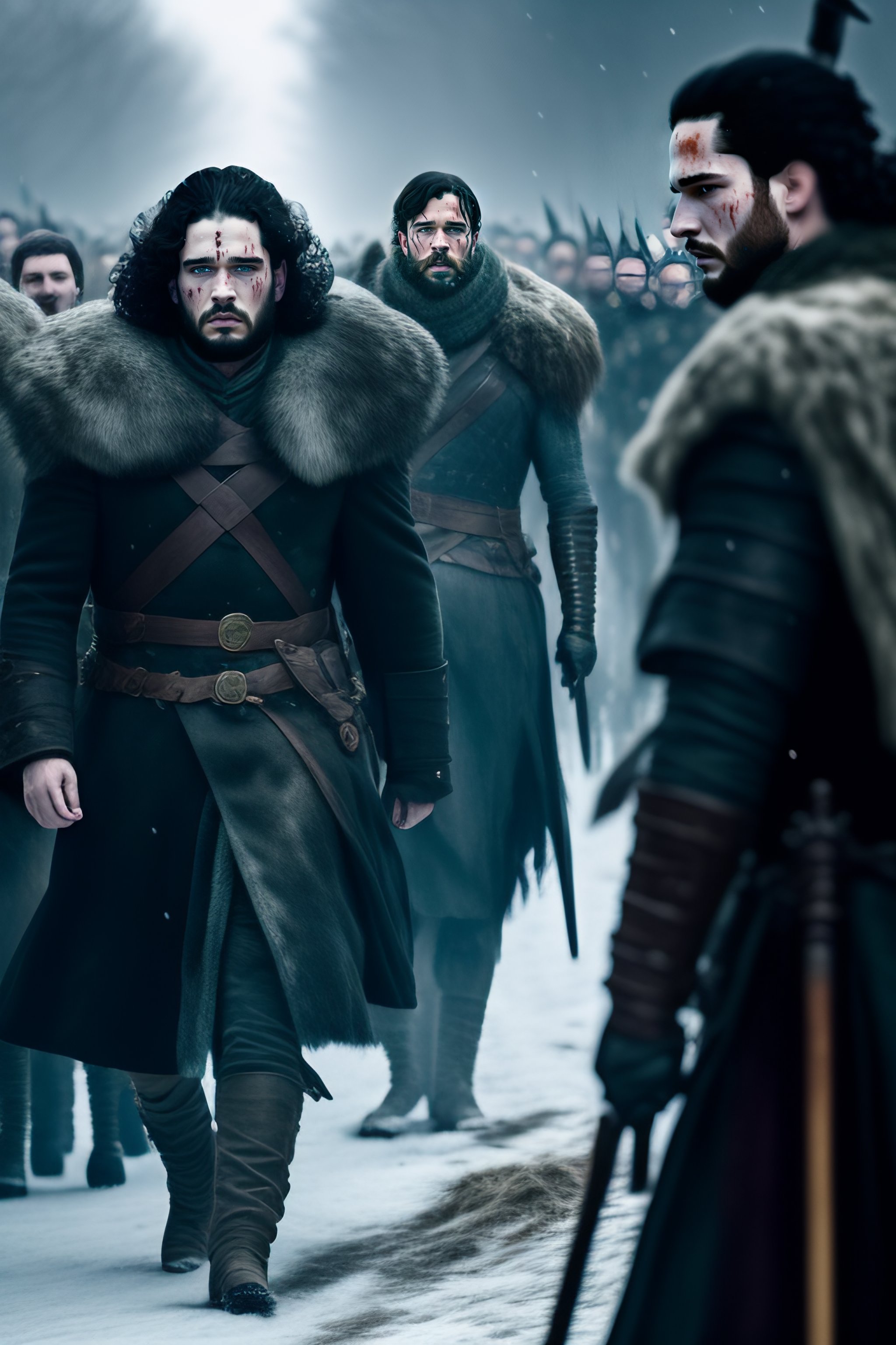 Lexica - Jon snow as a zombie leading his army