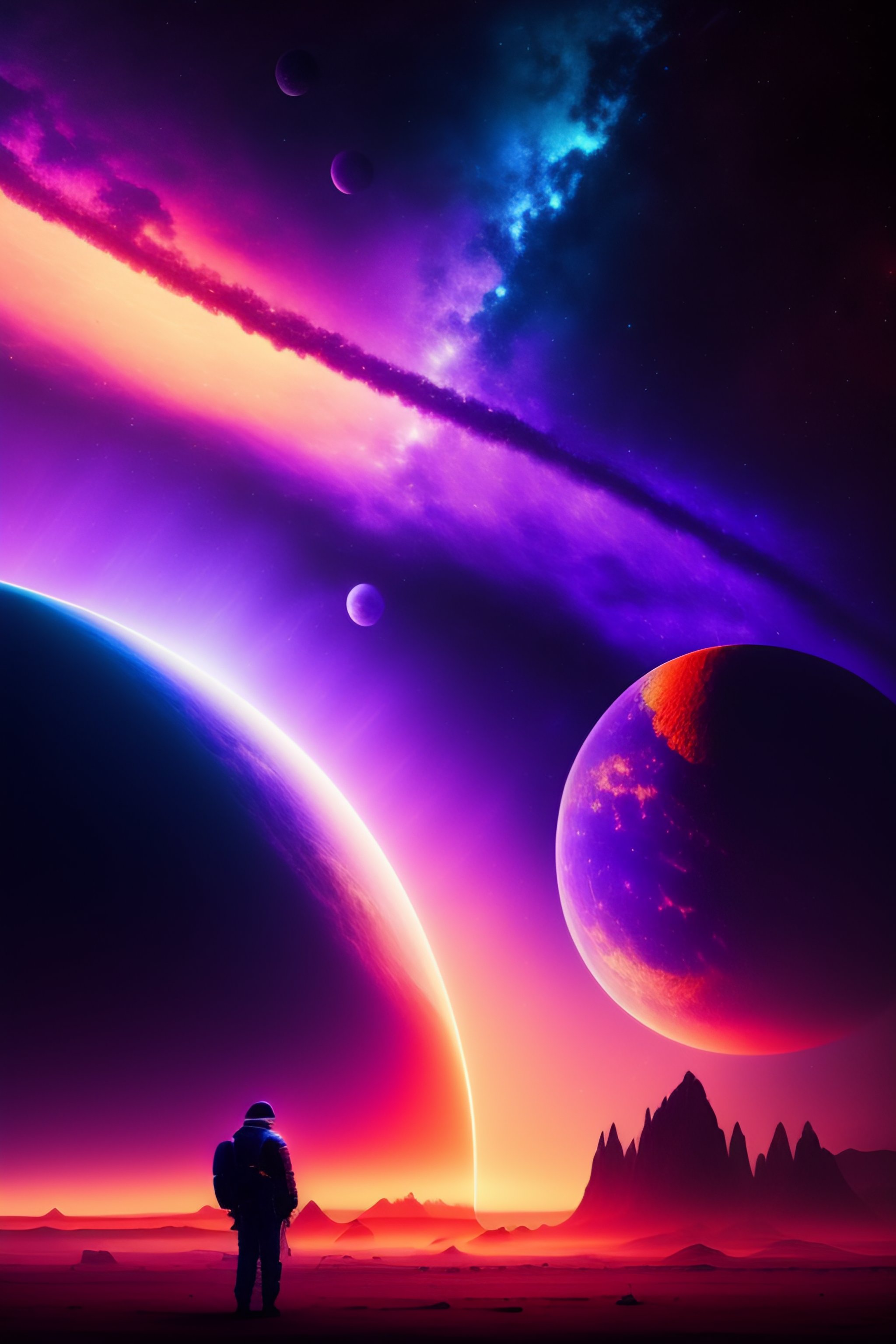 Lexica - A fantastic space scene, in a magnificent planet, detectives ...