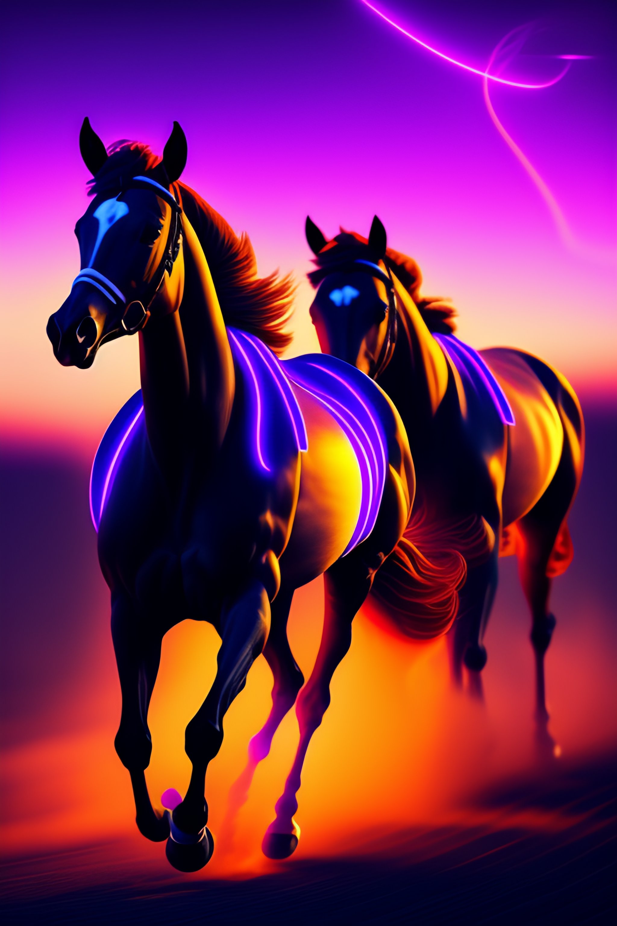 Lexica - High quality race of many horses racing other horses in a ...