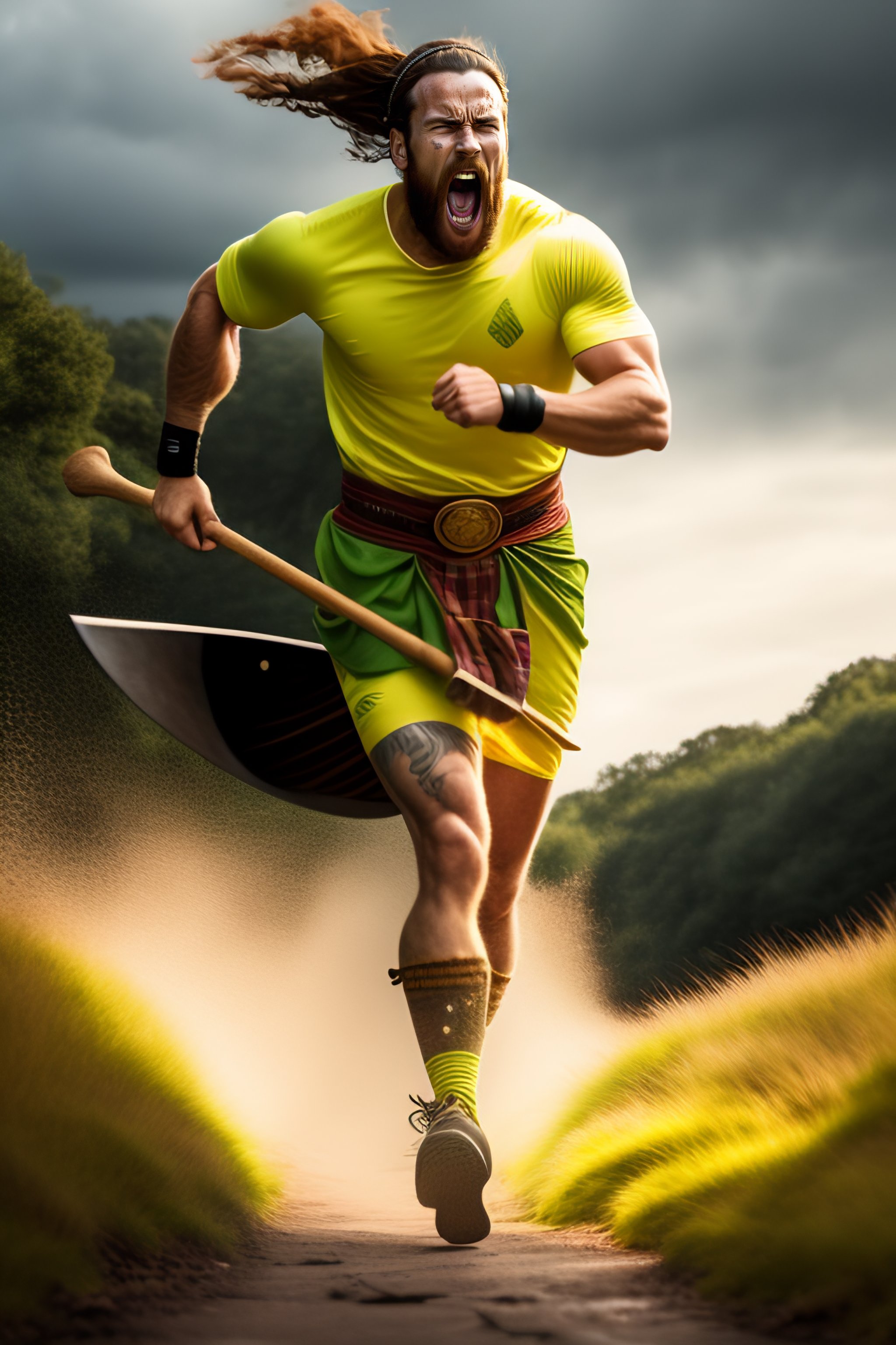 Lexica - Ancient Scotsman man screaming and running from the front ...