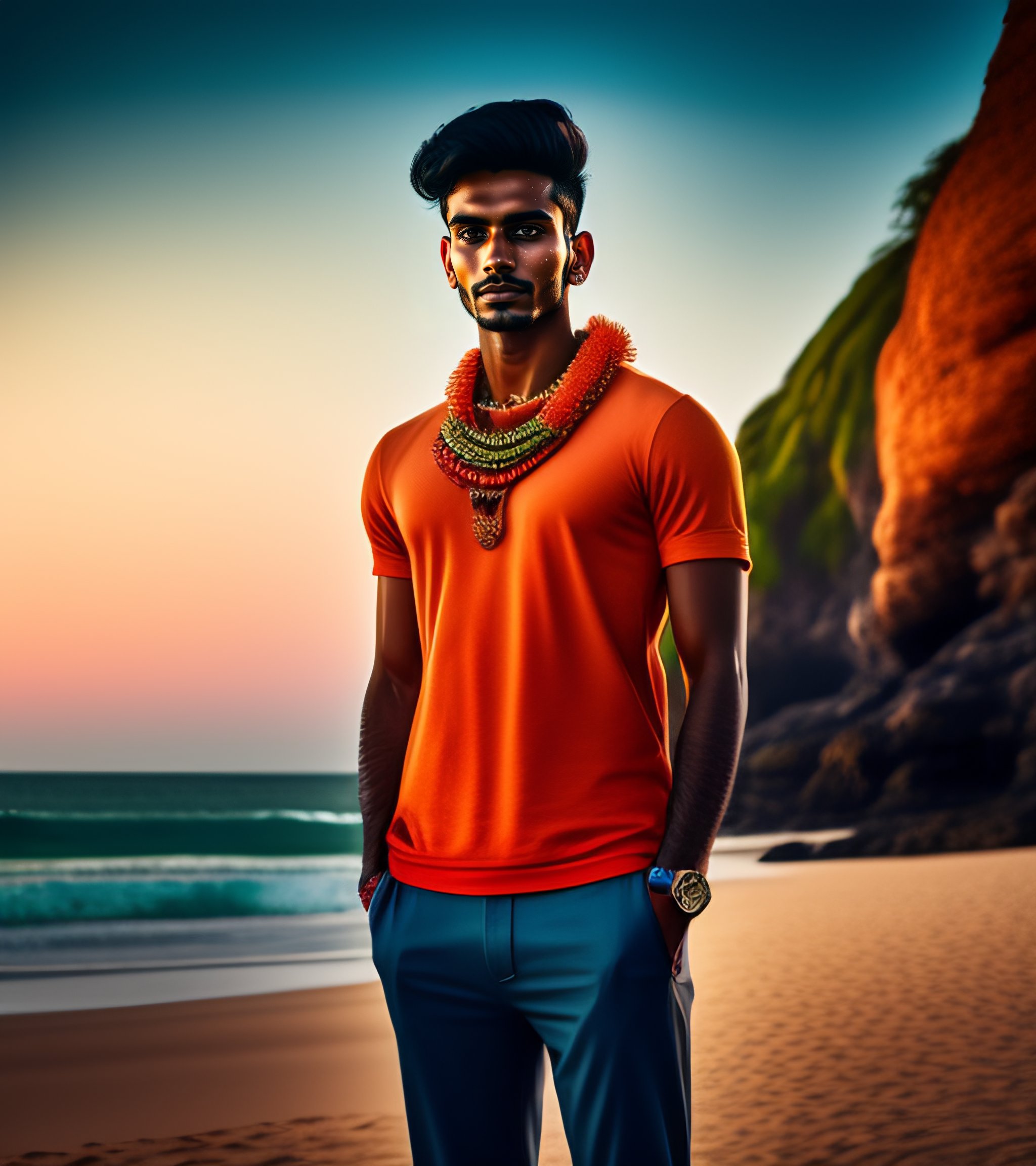 Lexica - Beautiful full-body portrait of a young slim indian man in ...