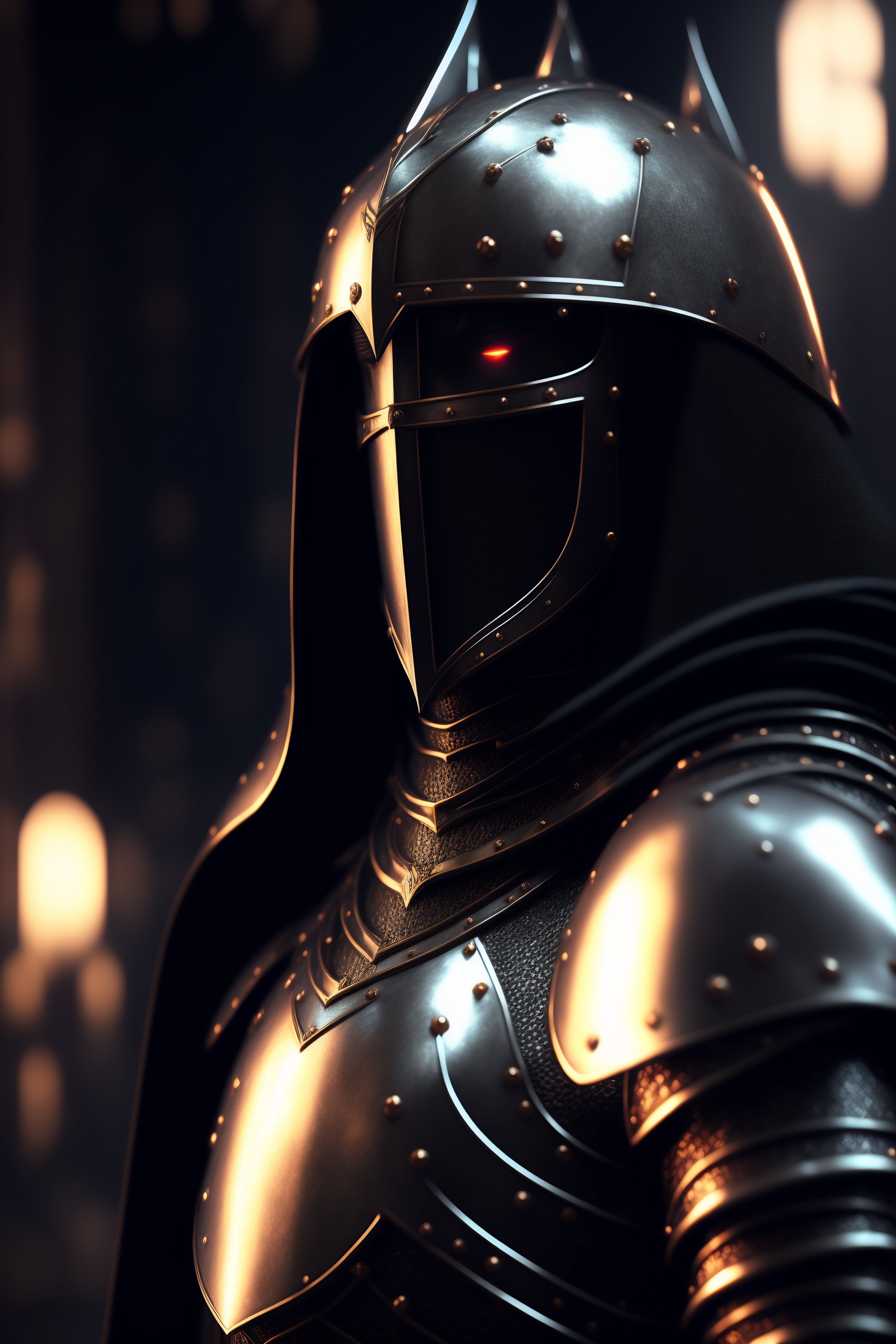Lexica - A medieval Knight in black crystal armor, Unreal Engine, , 4K ...