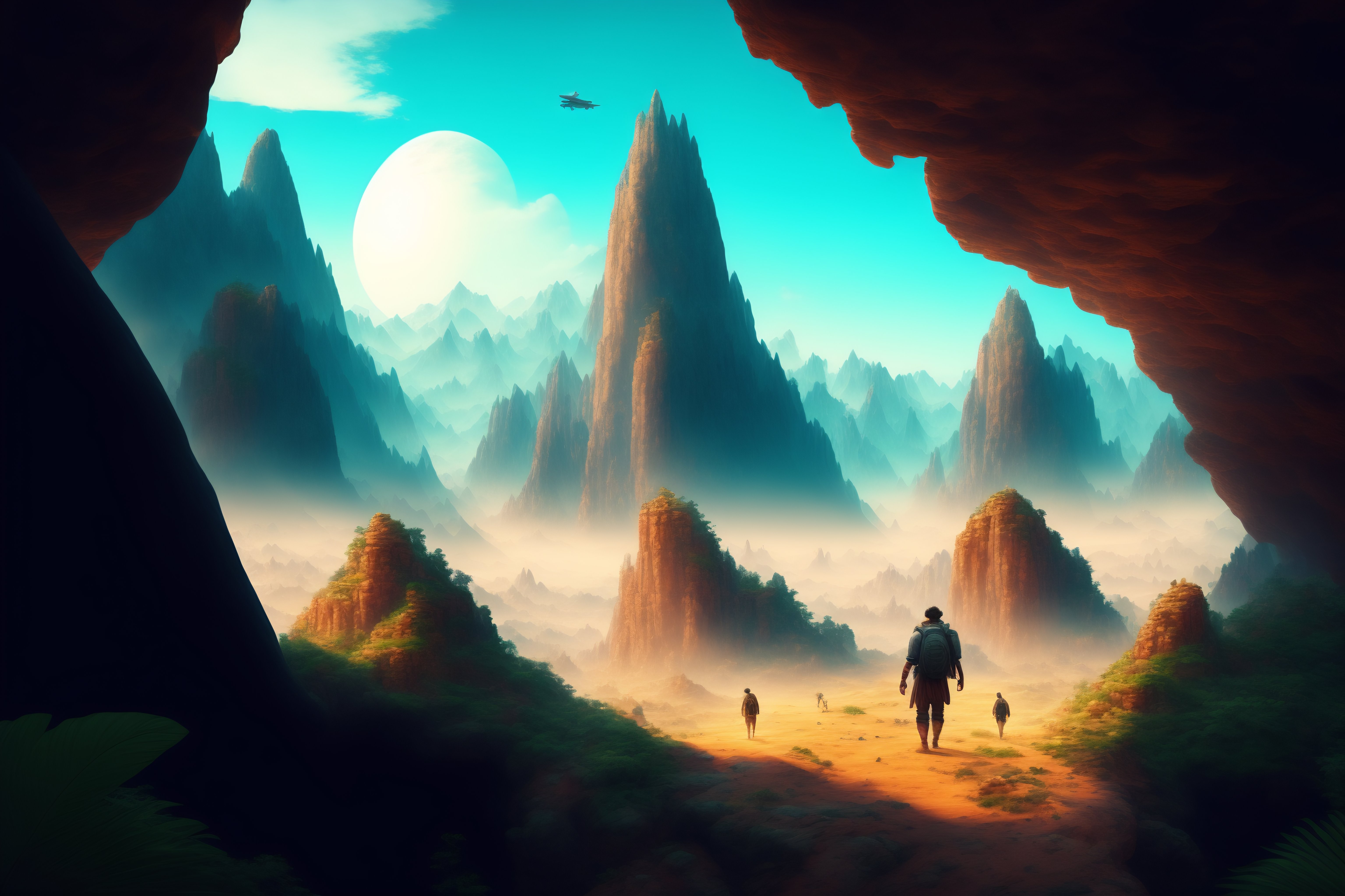 Lexica - Hyper detailed illustration of 2 cavemen lost in an unknown world