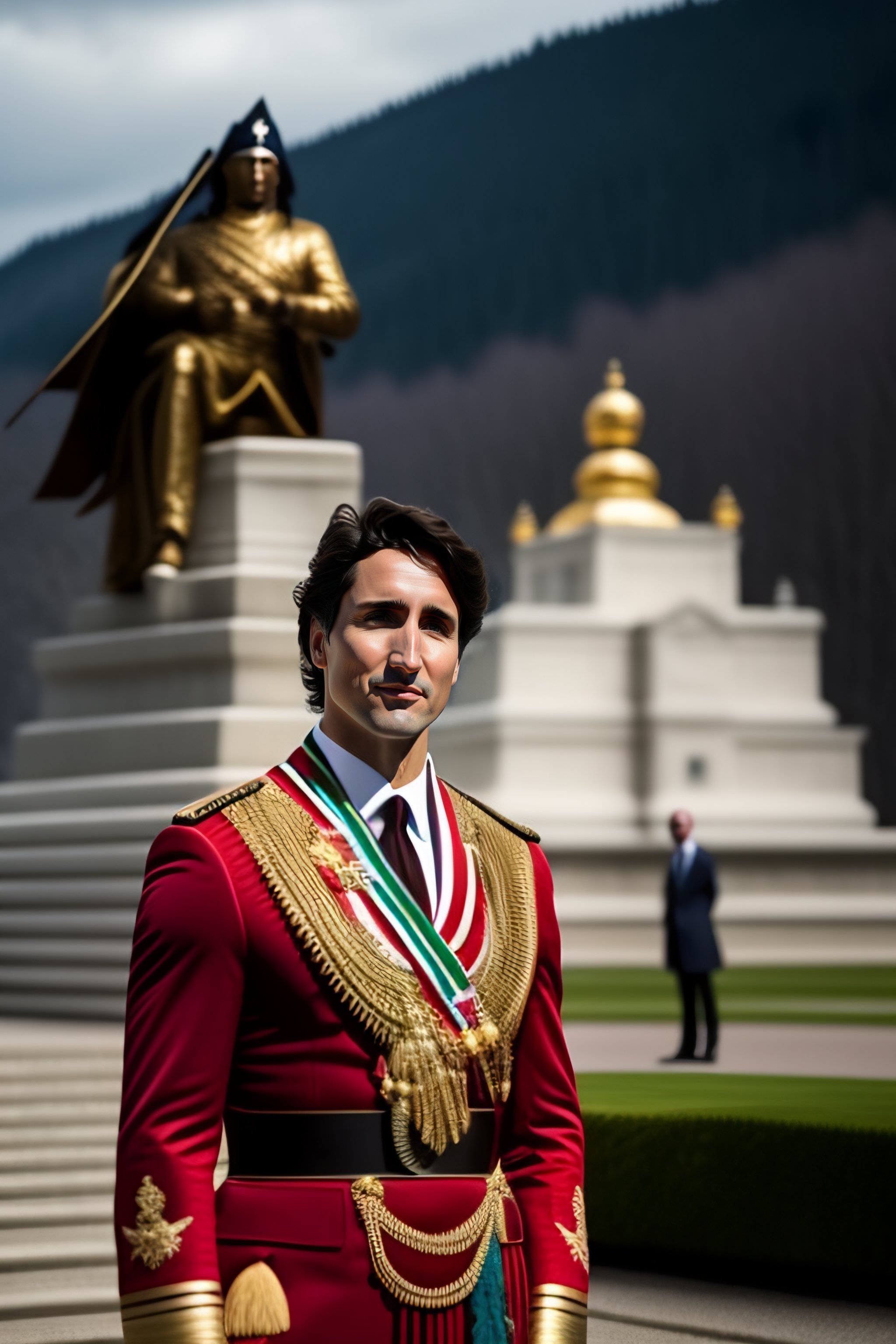 Lexica - Justin trudeau dressed in indigenous clothes in front of ...