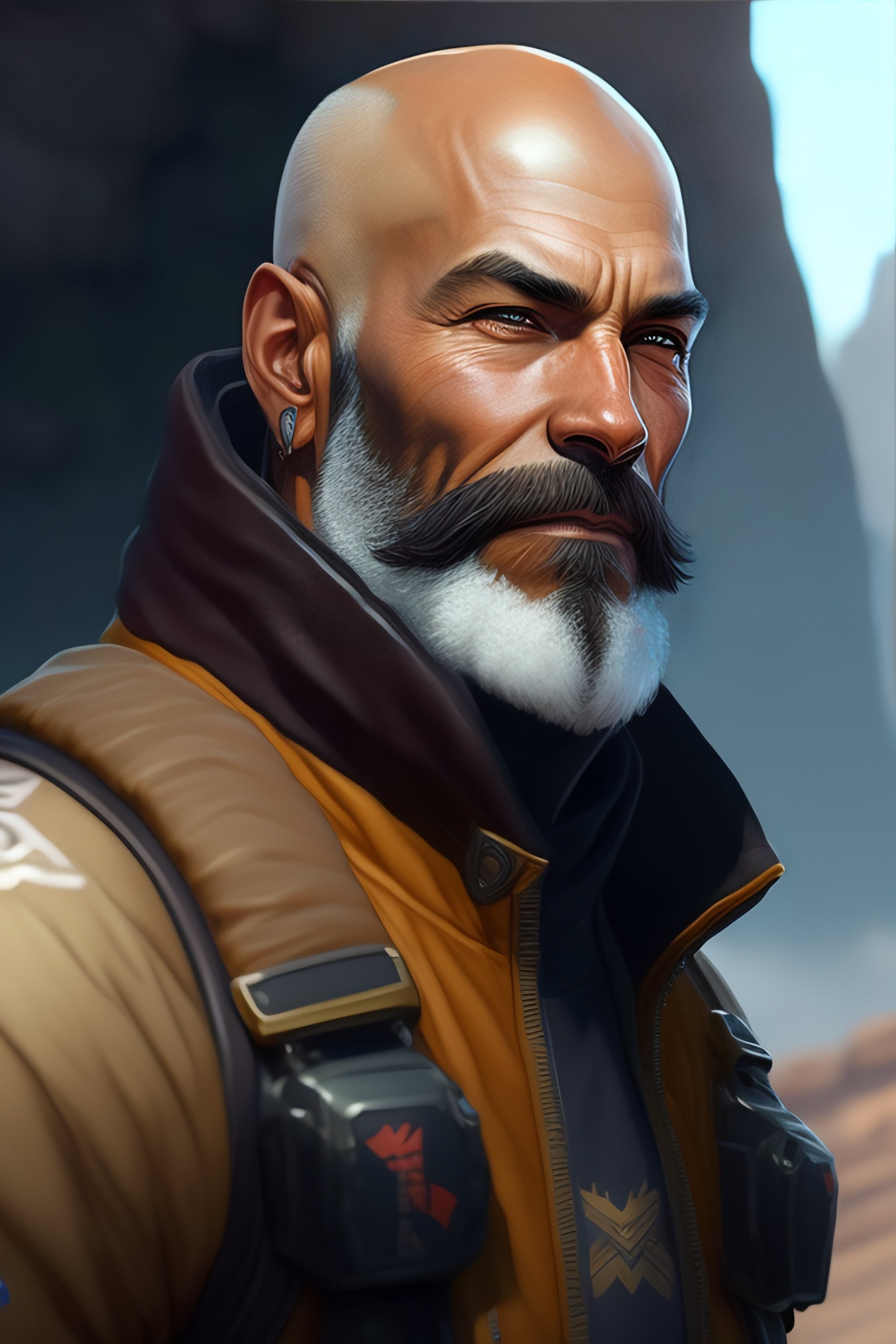 Lexica - A grizzled man with a bald head with stubble in Apex Legends ...