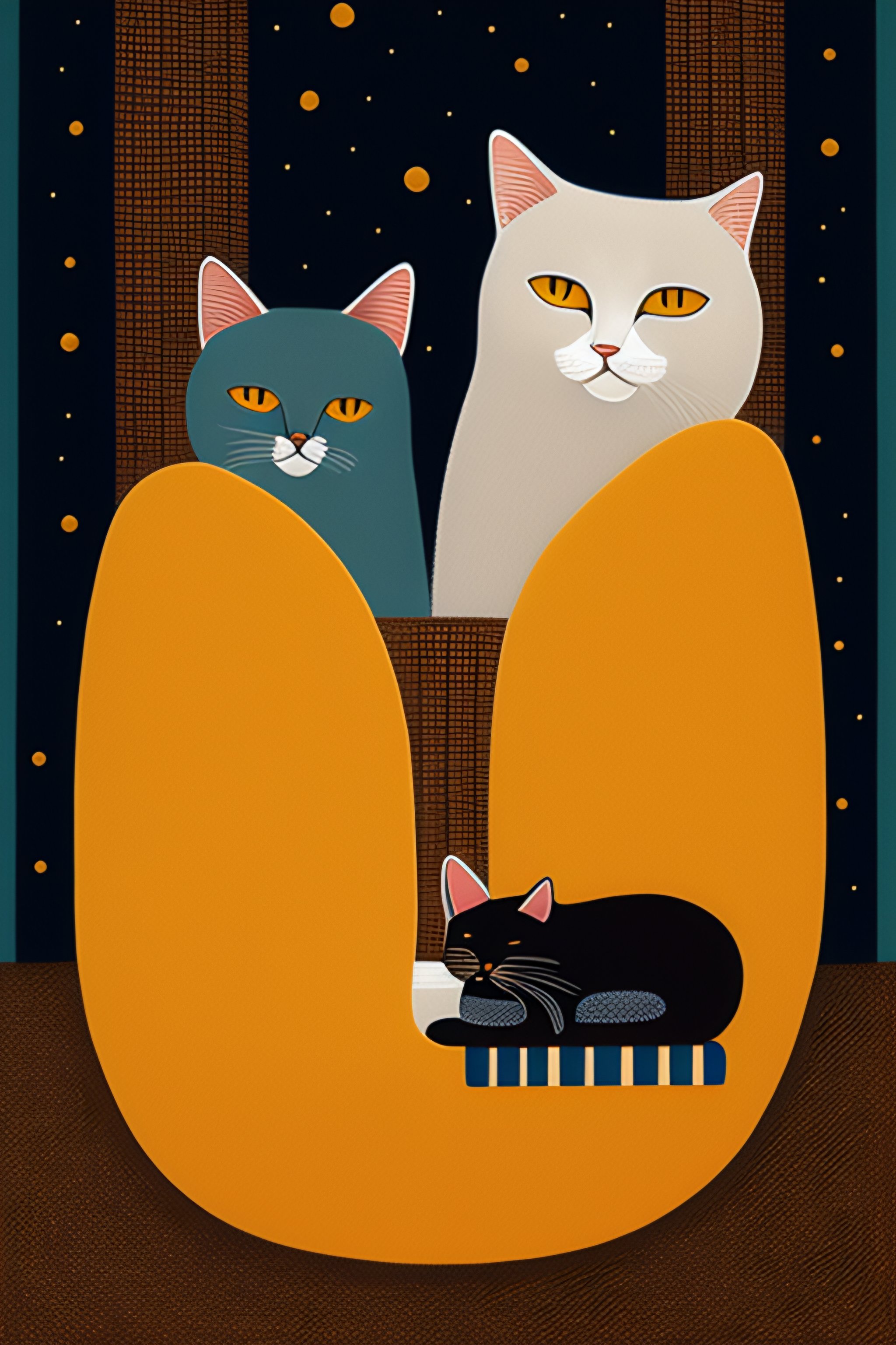 Lexica - 2 cats cuddling by Jon Klassen and Fred tomaselli