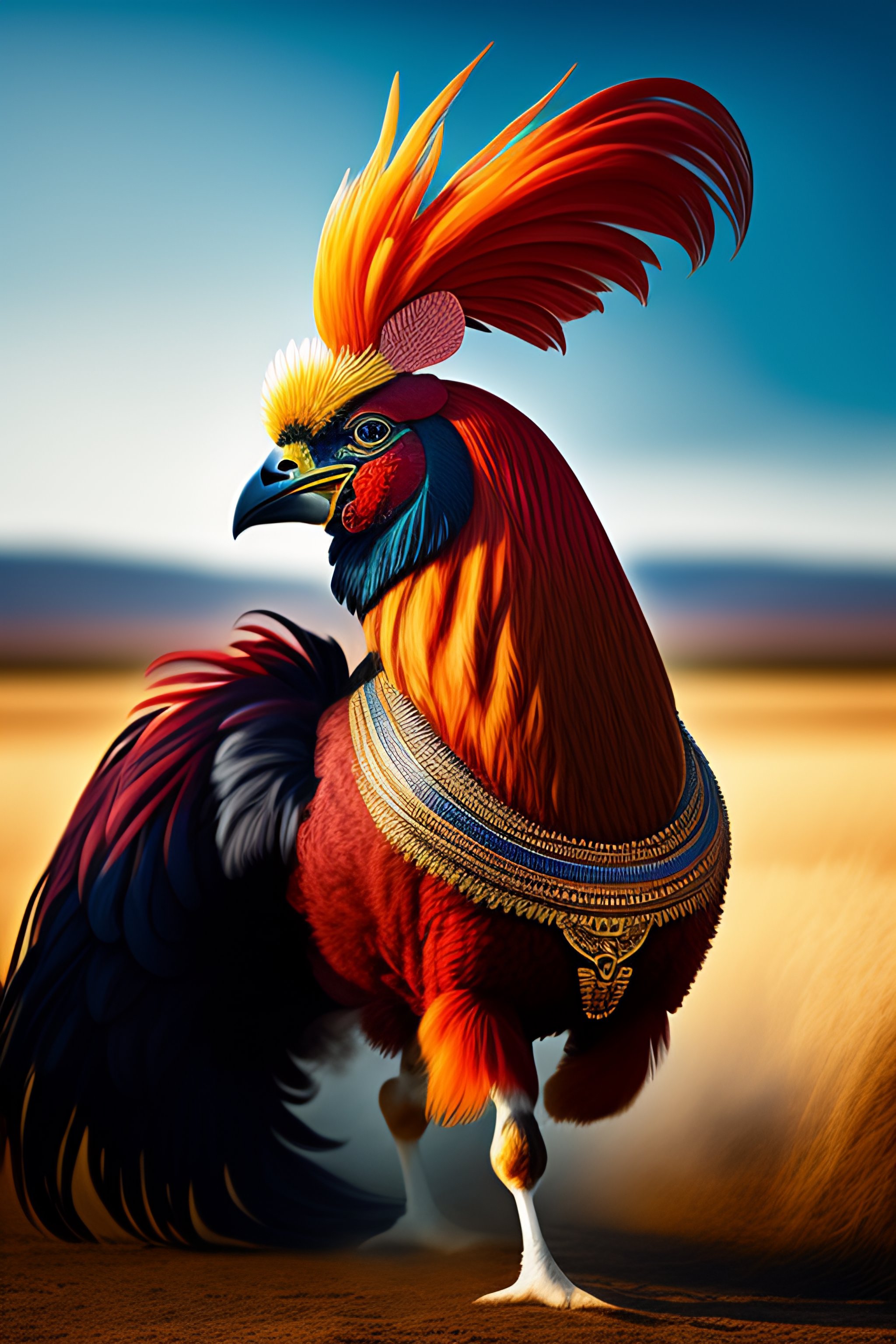 Lexica - Warrior riding massive rooster