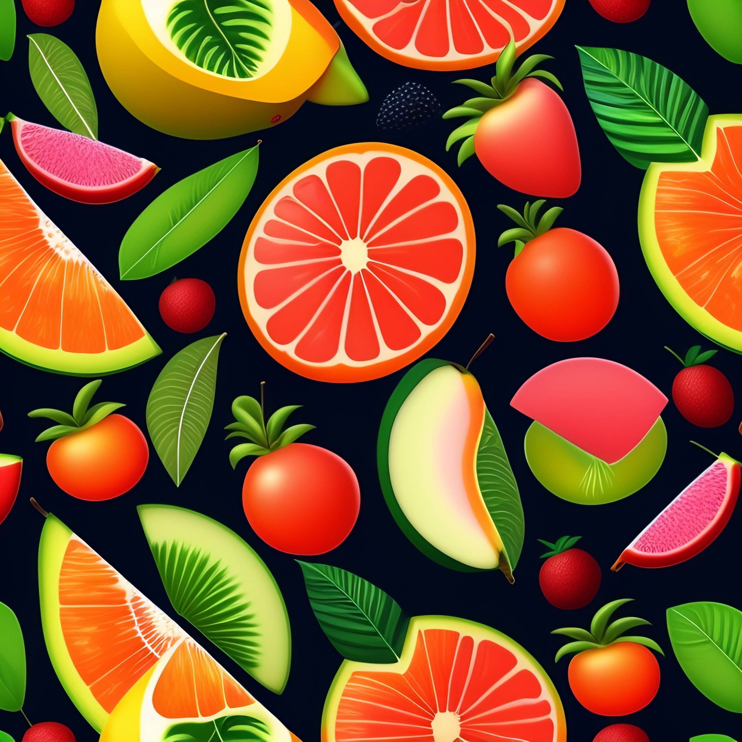 Lexica - Seamless pattern, tropical fruit