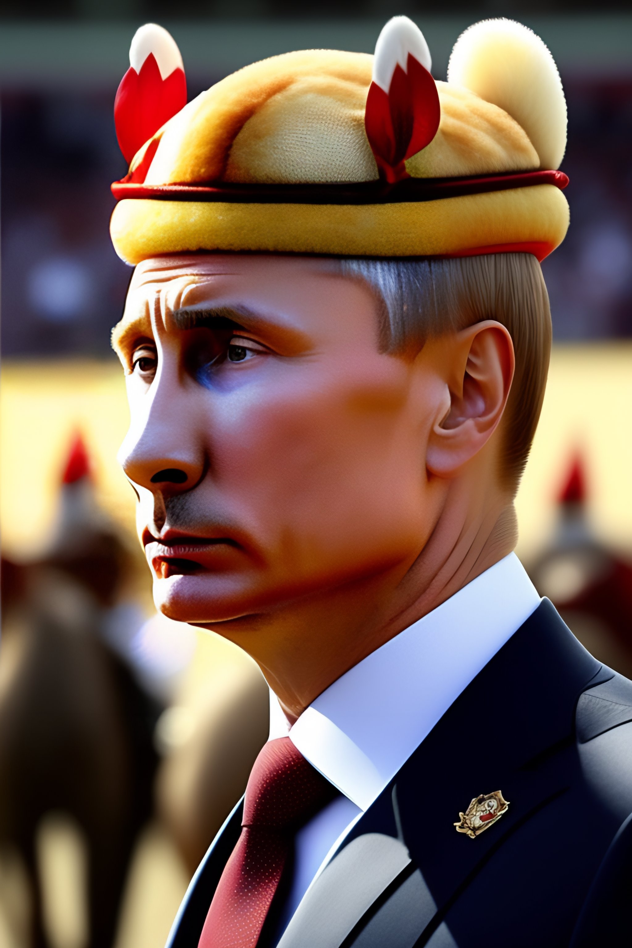 Lexica - Putin who has chicken on his head