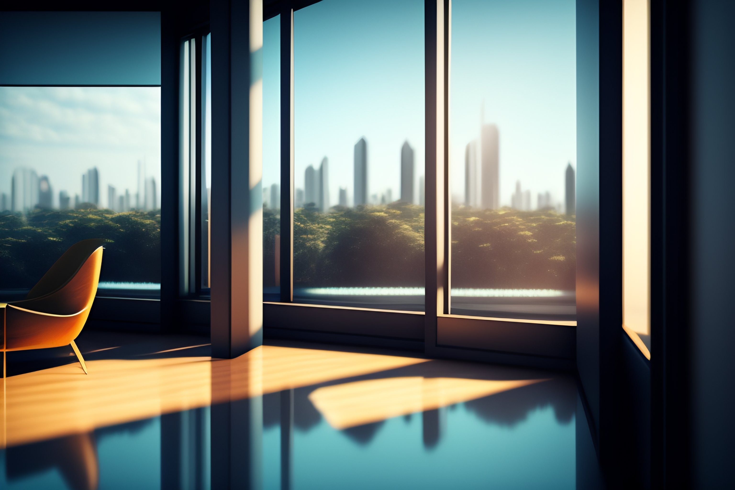 Lexica - Lawyer office, big desk with comfortable chair in front of the ...